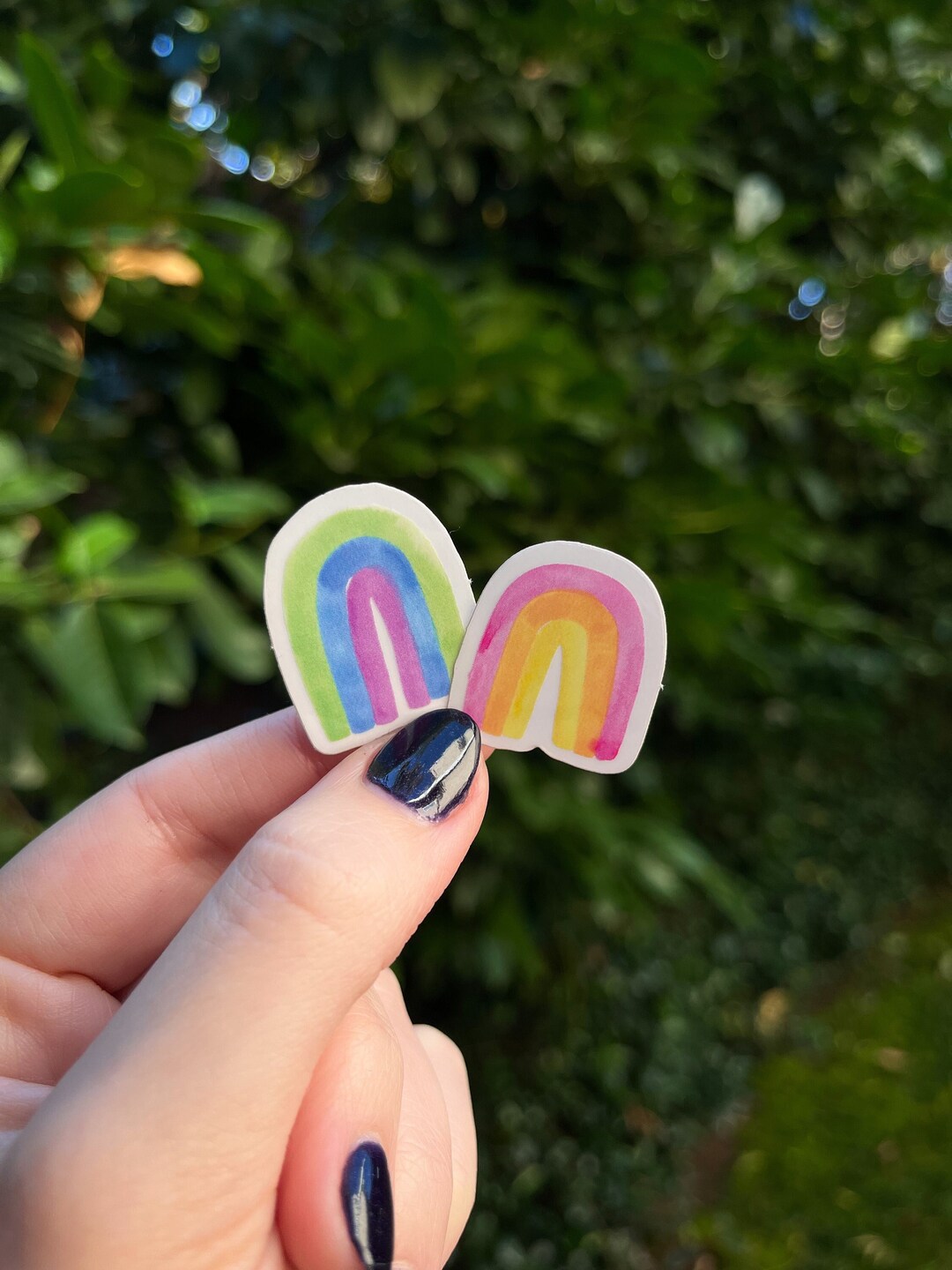 Small Pastel Rainbow Sticker Pack | Watercolor | Clear Vinyl Decal for ...