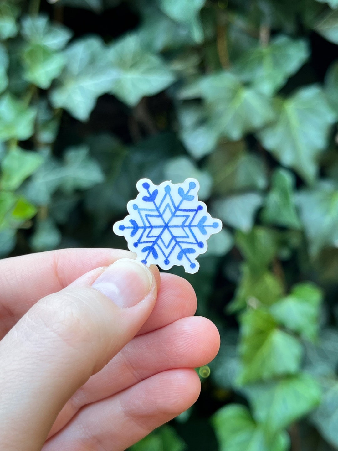 Small Watercolor Snowflake Sticker Winter, Snow, Christmas Cute Vinyl ...