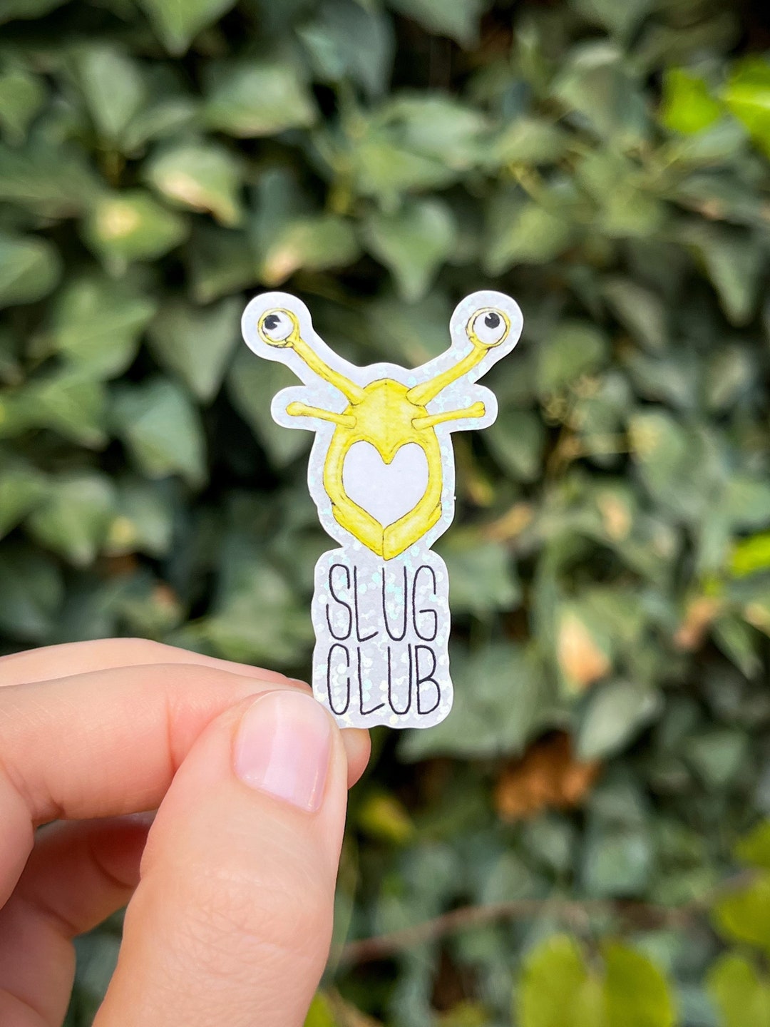 Banana Slug Club Sticker Santa Cruz, California, Glittery Clear Vinyl ...