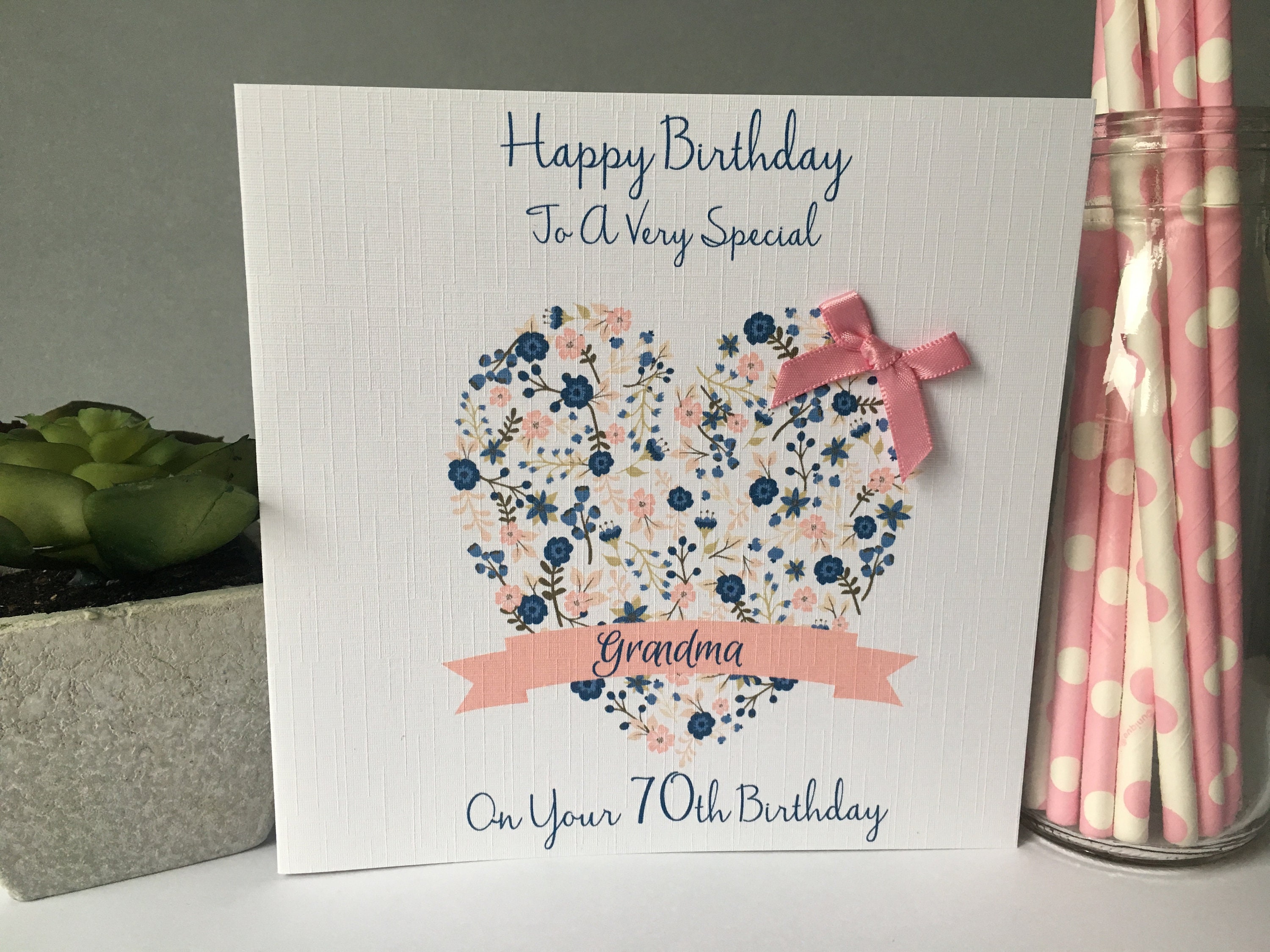 Personalised Handmade Luxury 70th Birthday Card Best Friend Wife Cousin