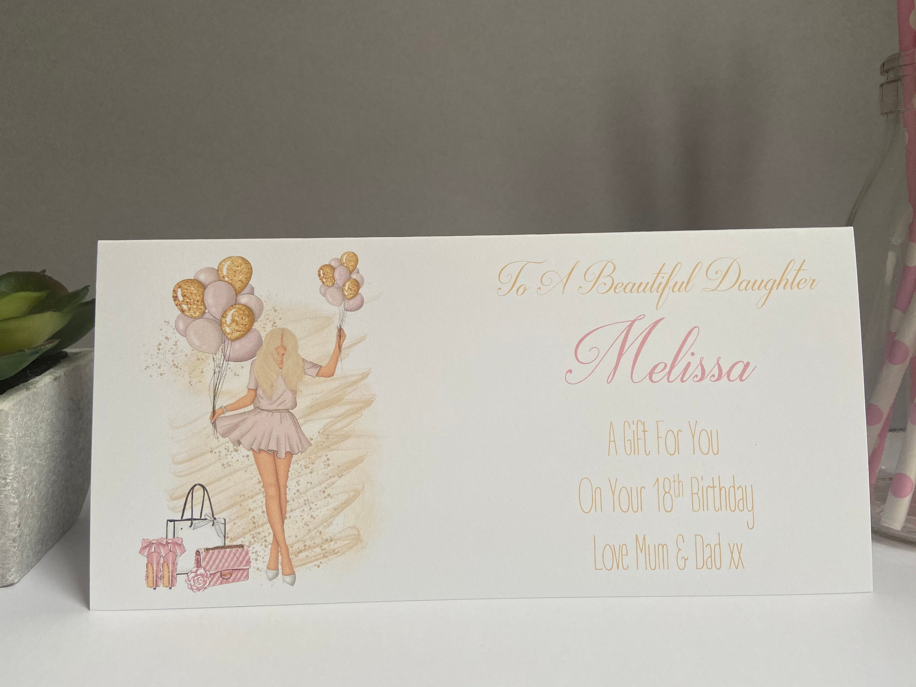 Personalised Ladies Gift Card Birthday Money Wallet Voucher - Etsy UK