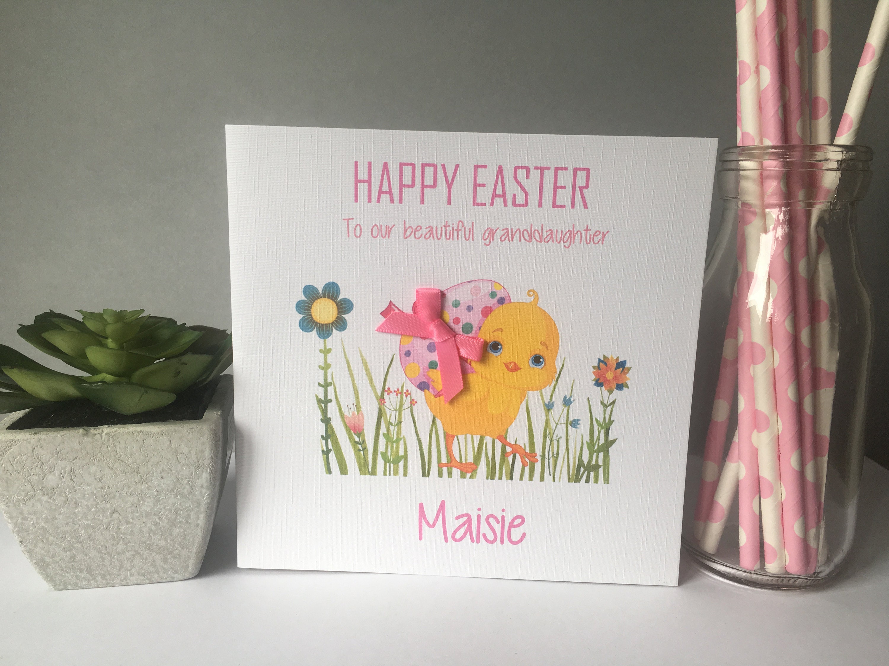 Personalised Easter Card Boy Girl Easter Bunnies Daughter - Etsy UK