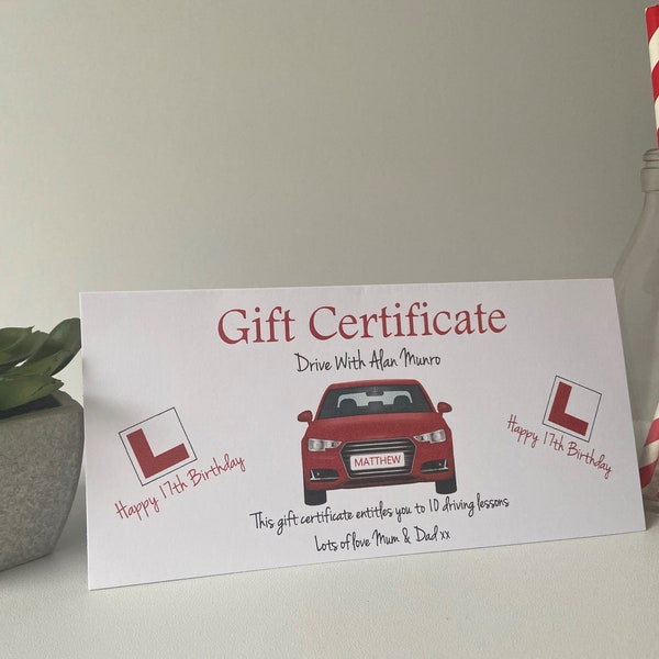 Driving Licence Voucher - Etsy UK
