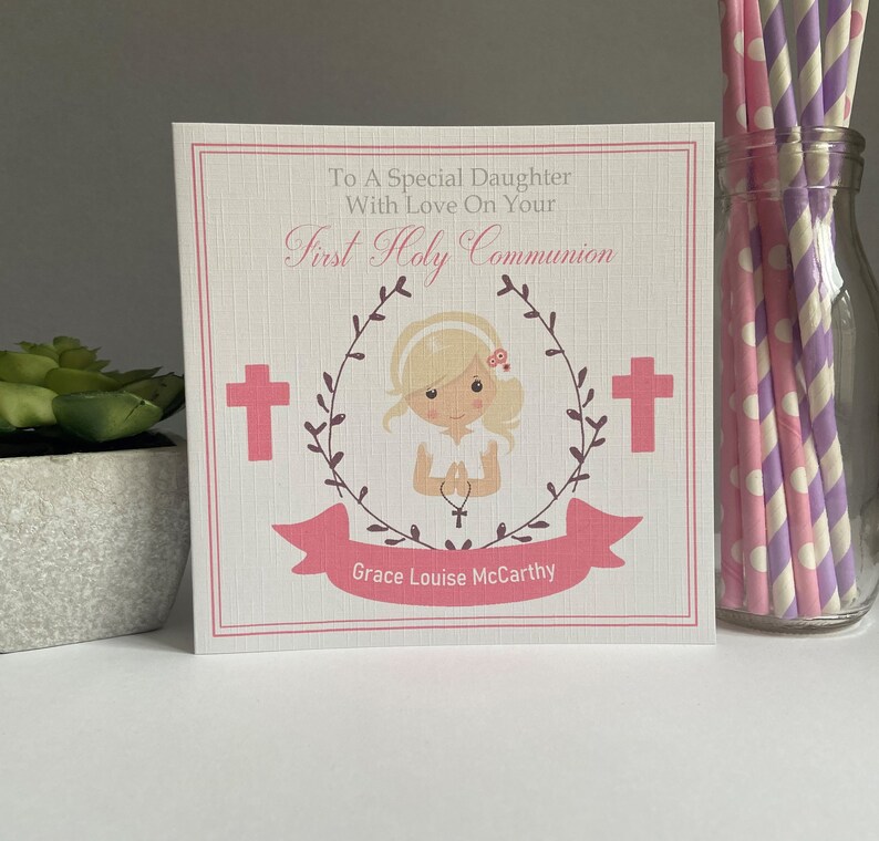 Personalised First Holy Communion Card Congratulations - Etsy UK