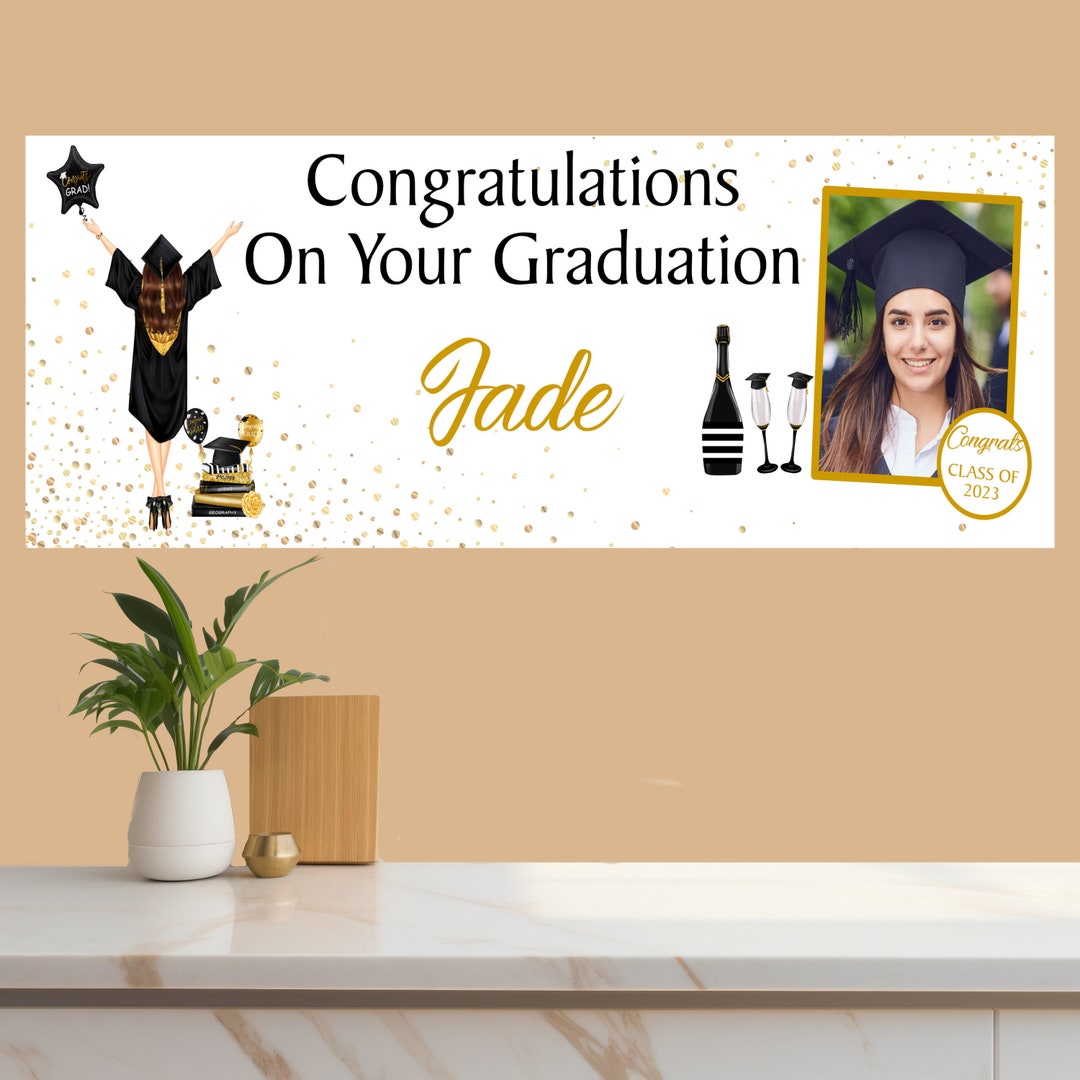 Personalised Graduation Banner Congratulations Party Banner Custom ...