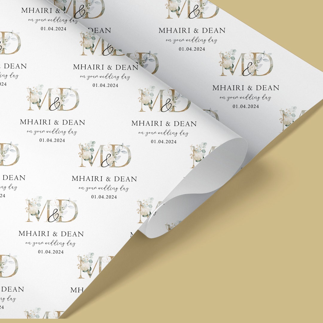 Personalised Congratulations Wedding Gift Wrap, Personalised Wrapping ...