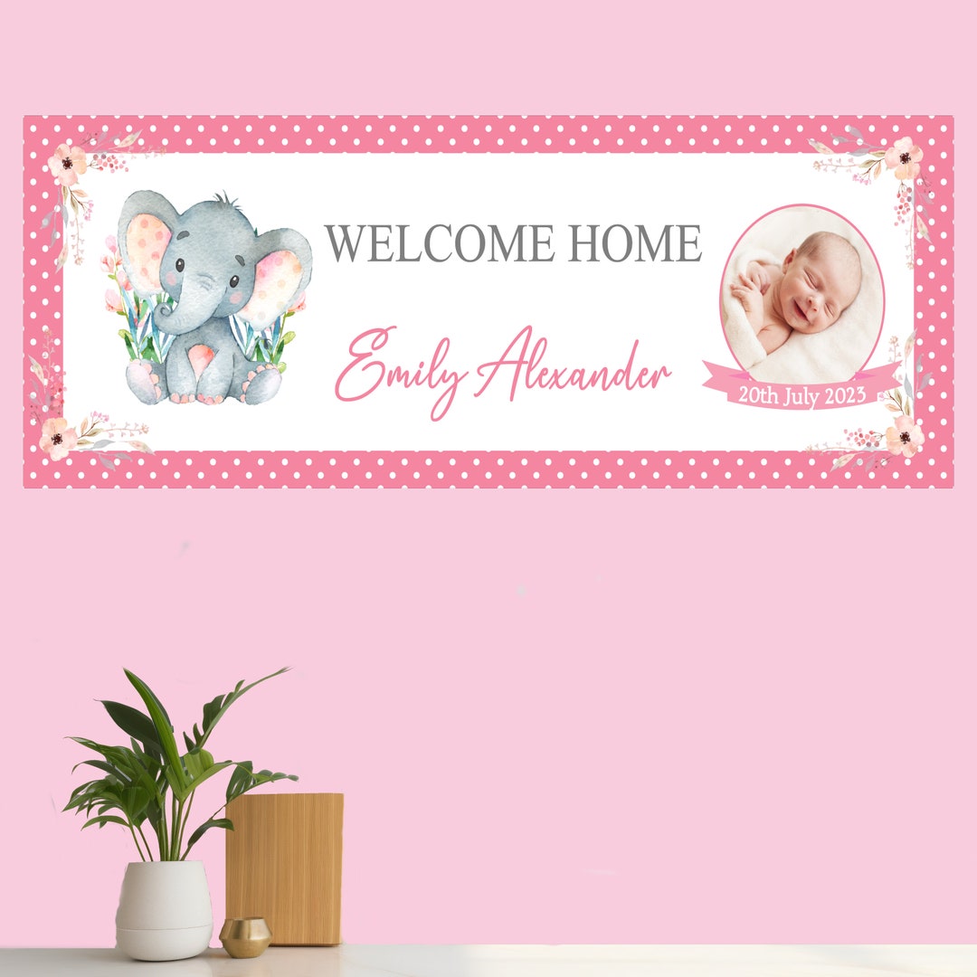 Personalised New Baby Welcome Home Party Banner Custom - Etsy