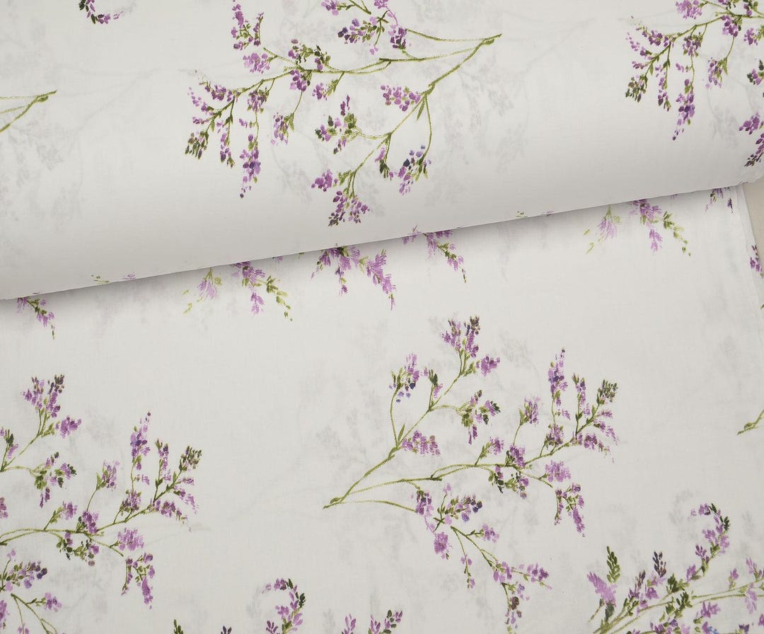 Brunched Floral Patterned Poplin Fabric, %100 Cotton Fabric by the Yard ...
