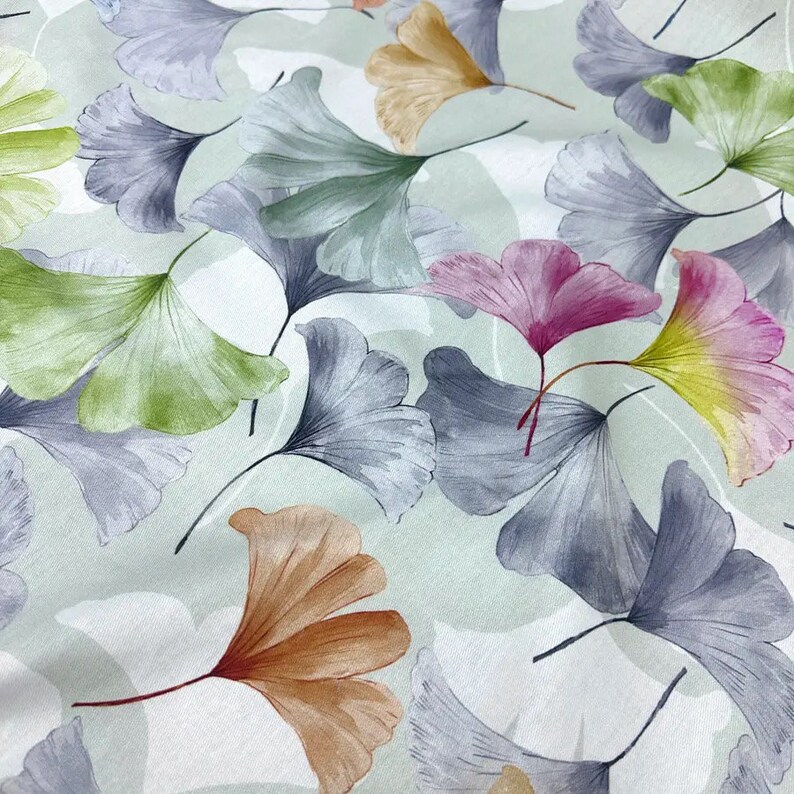 Premium Twill Linen Fabric With Flying Flowers Pattern by the Yards ...