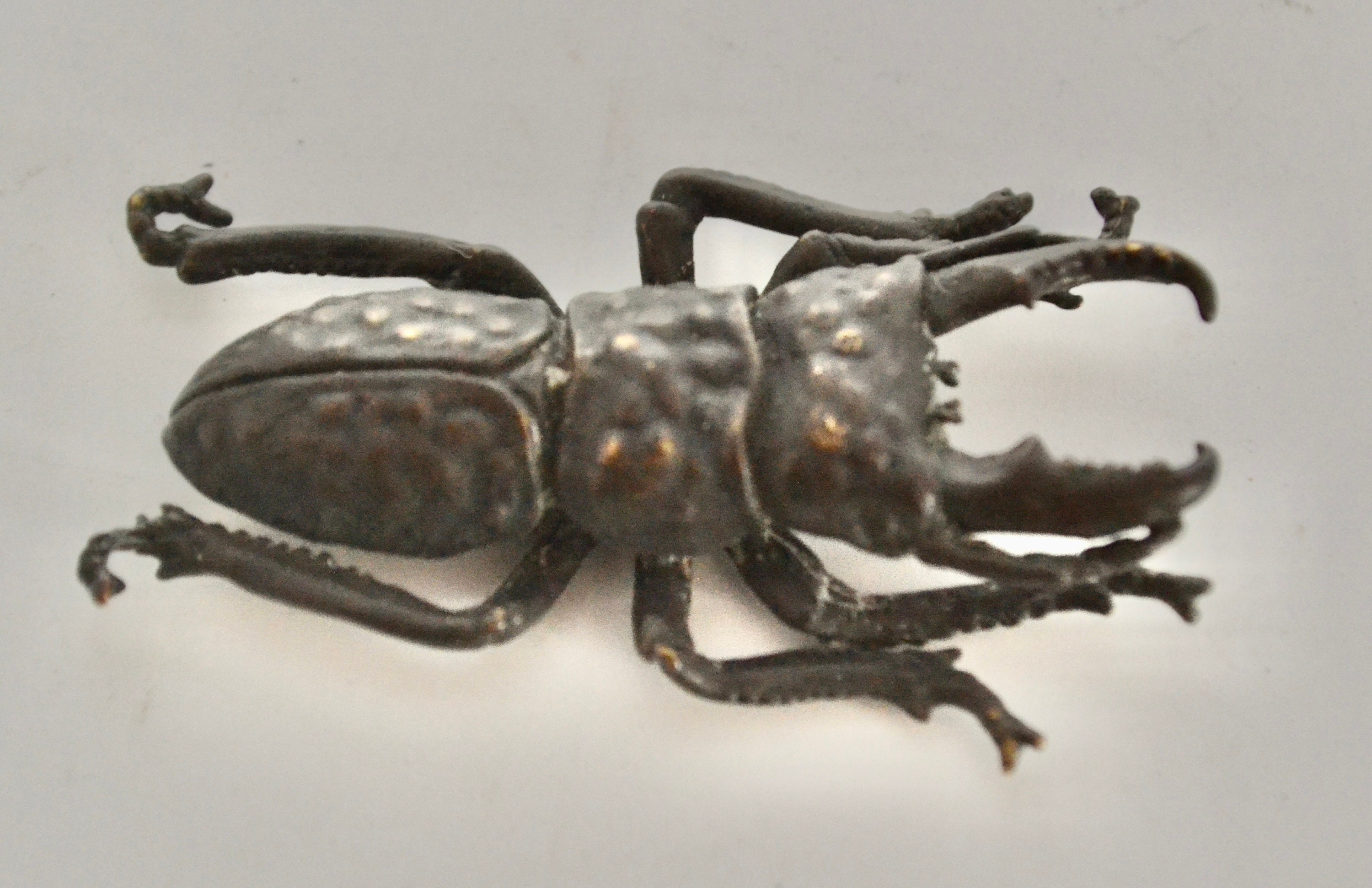 Vintage Japanese Bronze STAG BEETLE Bronze Insect Sculpture 5.5cm Long ...