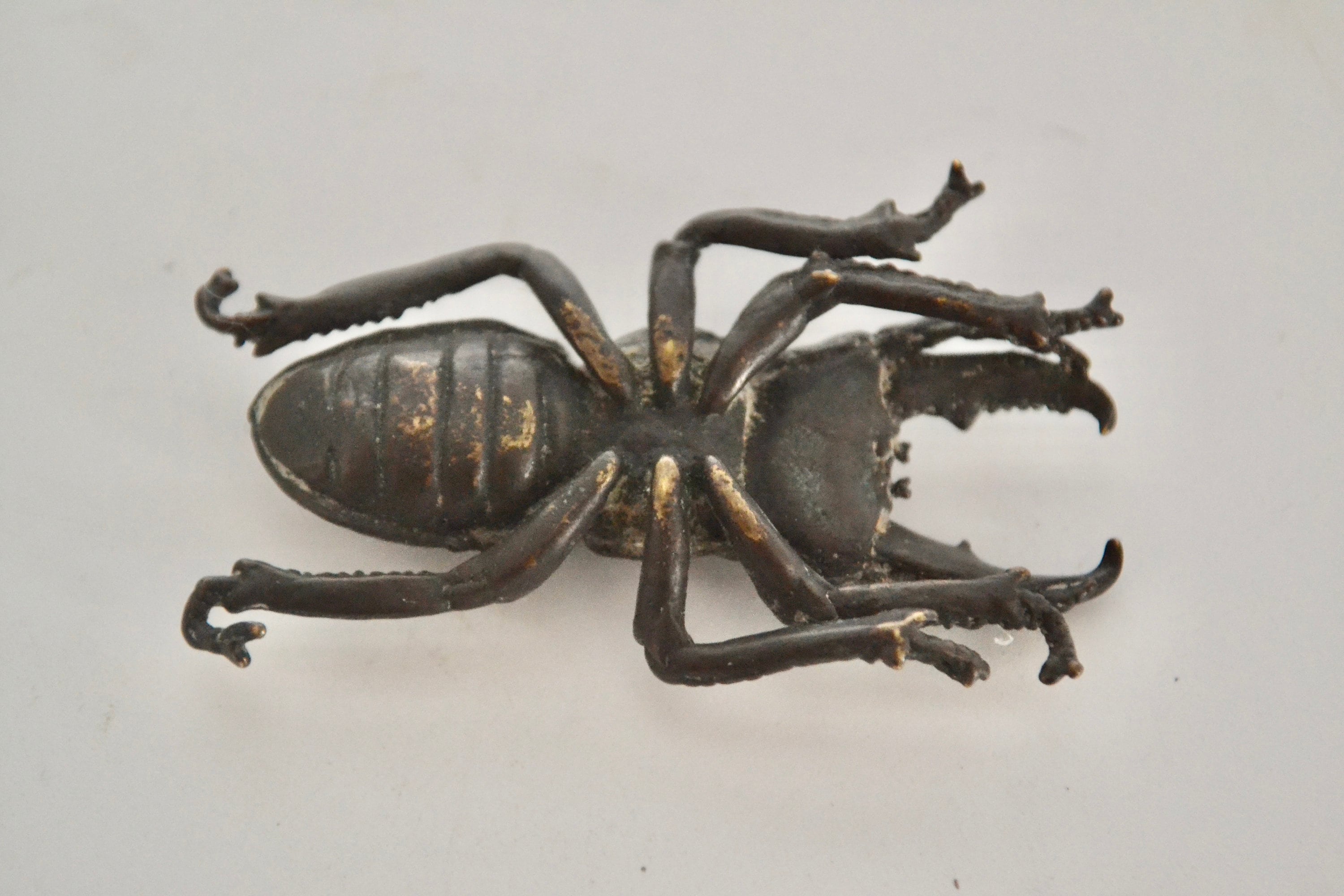 Vintage Japanese Bronze STAG BEETLE Bronze Insect Sculpture 5.5cm Long ...
