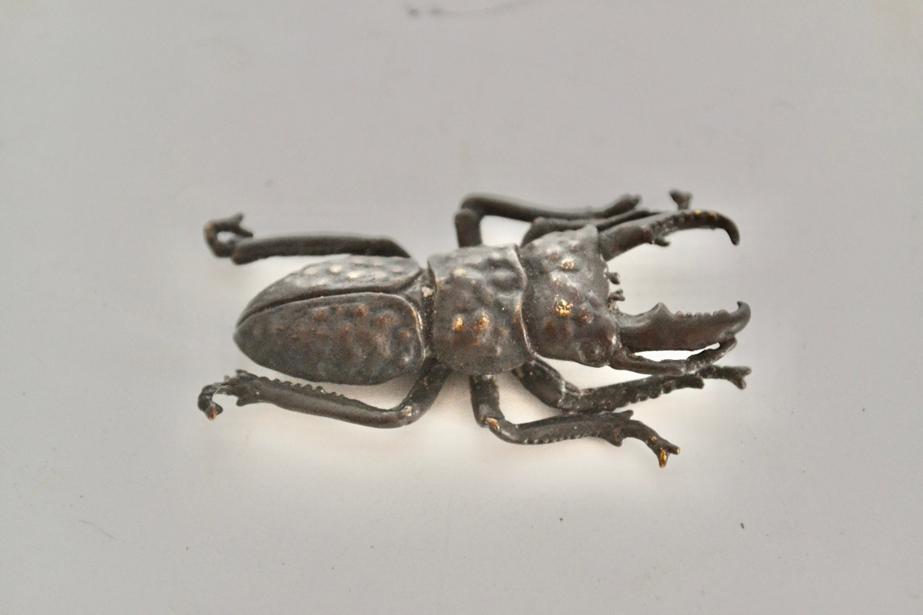 Vintage Japanese Bronze STAG BEETLE Bronze Insect Sculpture 5.5cm Long ...