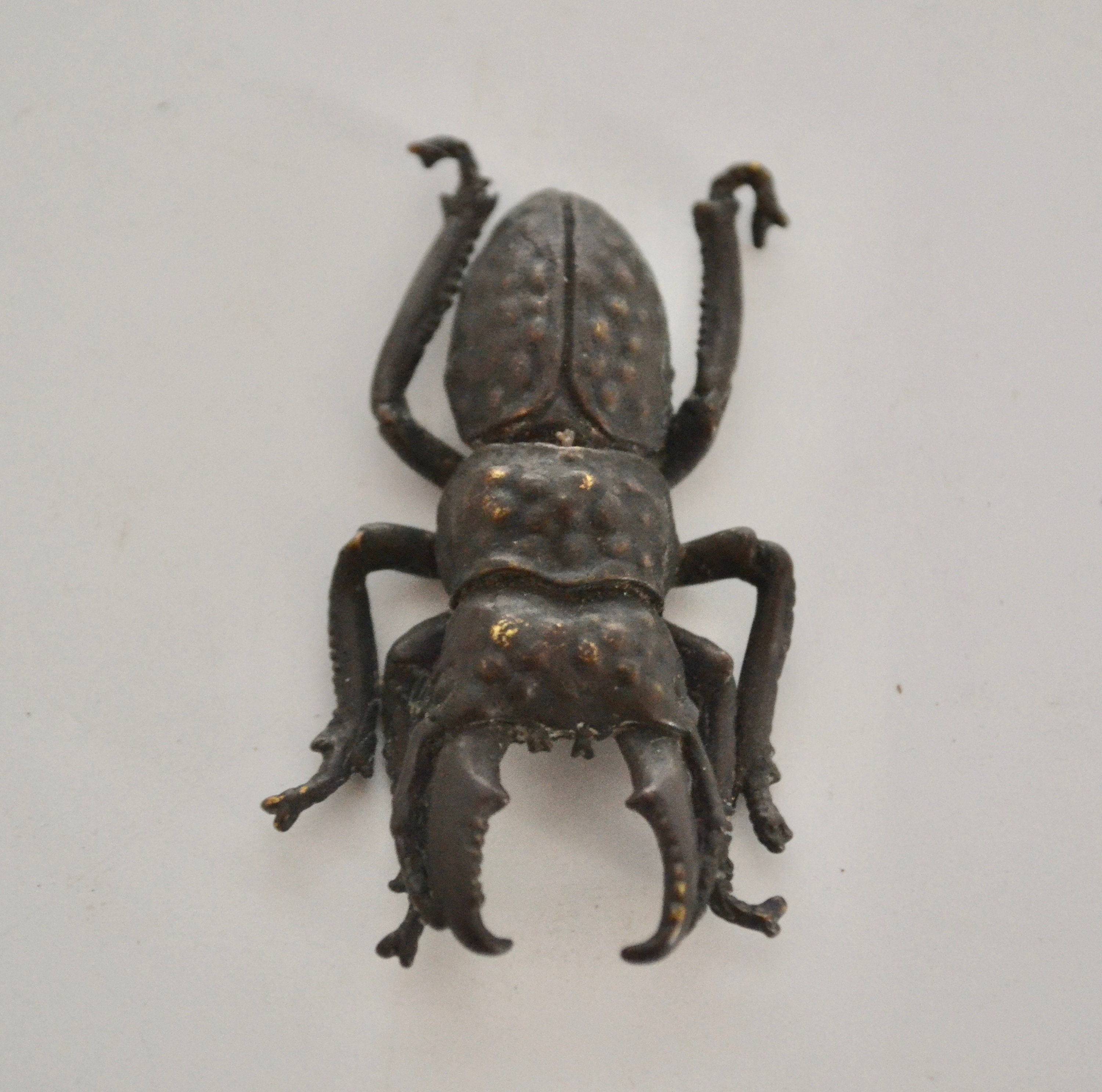Vintage Japanese Bronze STAG BEETLE Bronze Insect Sculpture 5.5cm Long ...