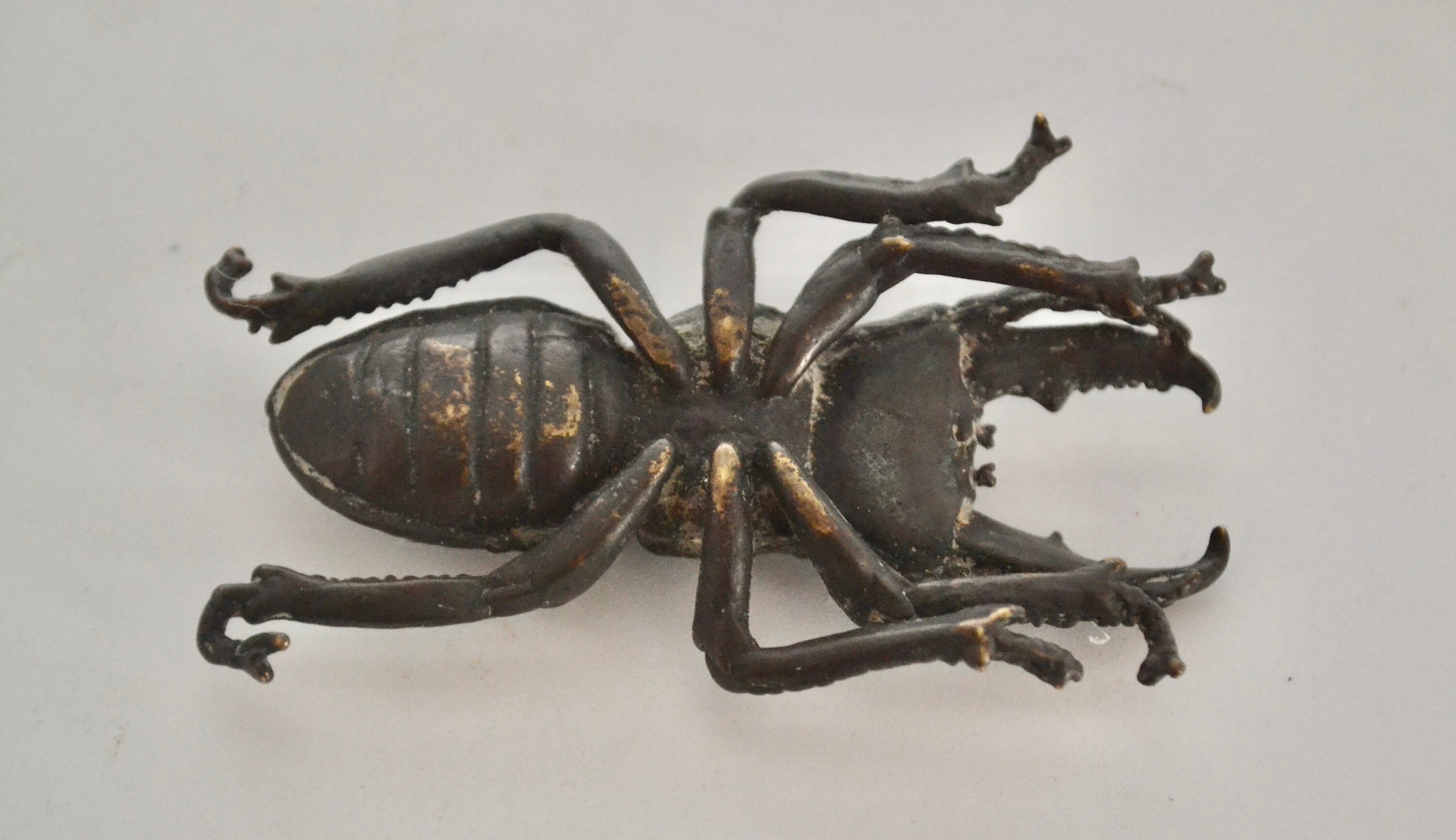 Vintage Japanese Bronze STAG BEETLE Bronze Insect Sculpture 5.5cm Long ...