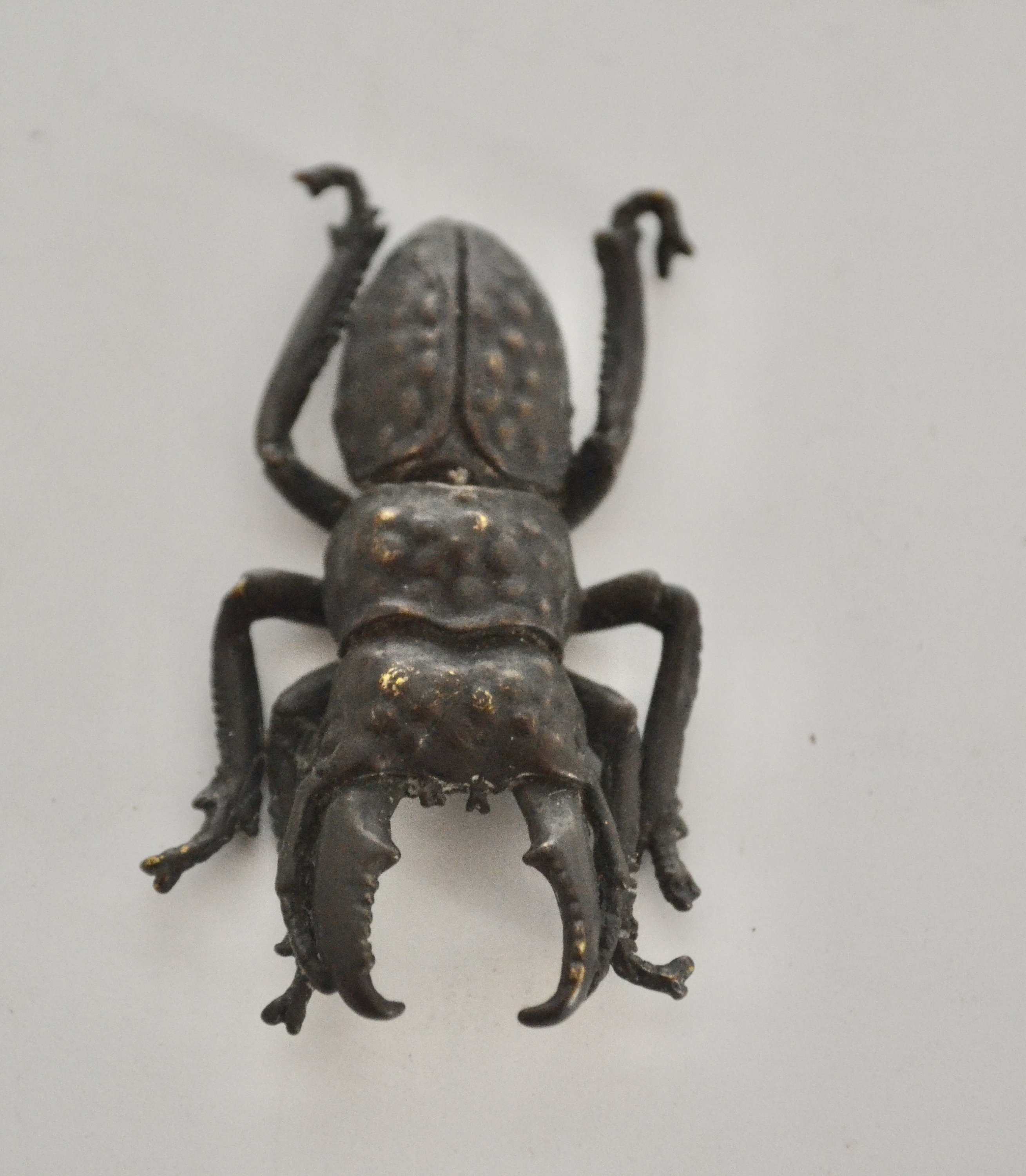 Vintage Japanese Bronze STAG BEETLE Bronze Insect Sculpture 5.5cm Long ...