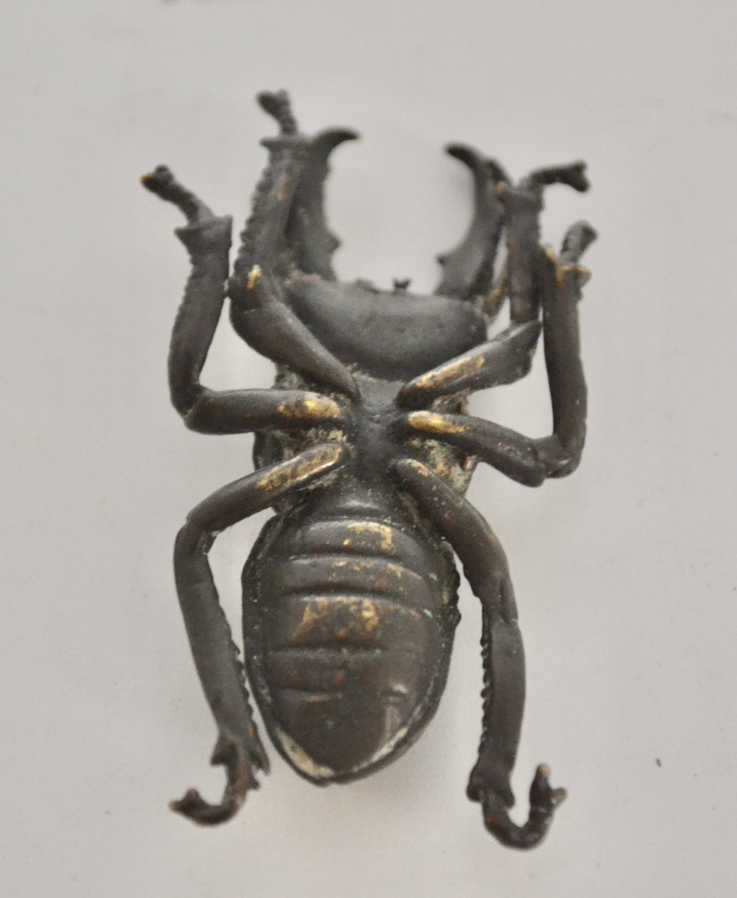 Vintage Japanese Bronze STAG BEETLE Bronze Insect Sculpture 5.5cm Long ...