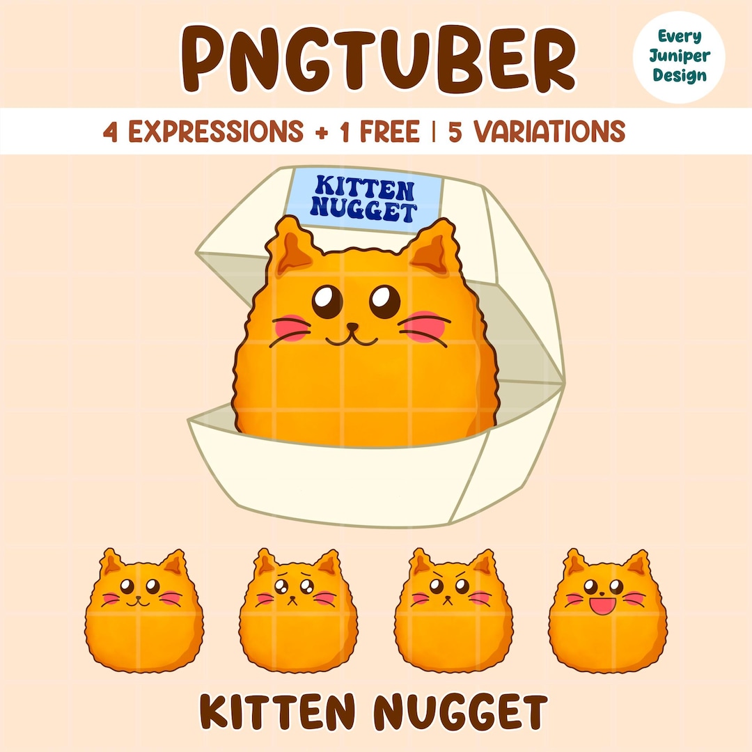 Kitten Nugget Pngtuber Model | Cute Cat Vtuber Avatar | Animated ...