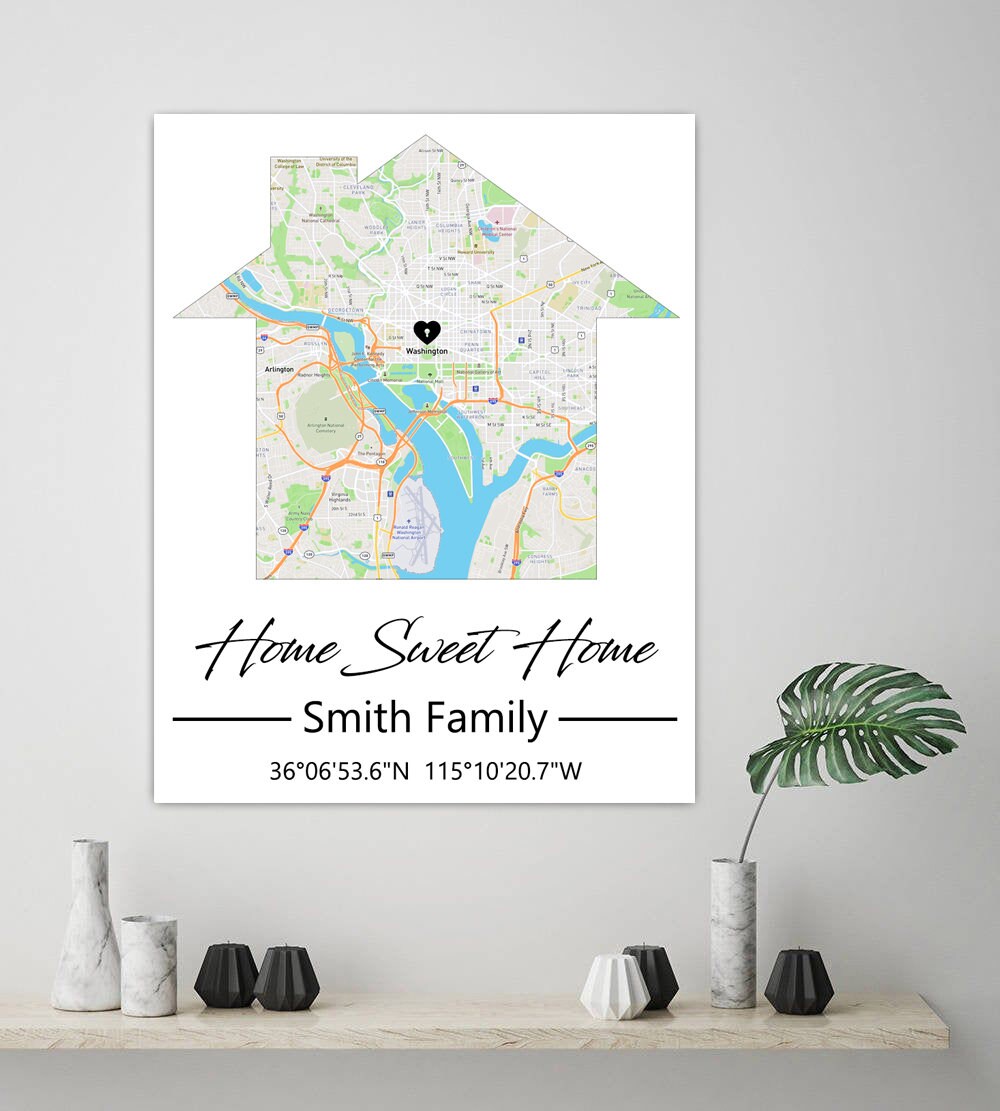 Home Sweet Home Map , Map for Home , Your Home Location , Custom Map ...