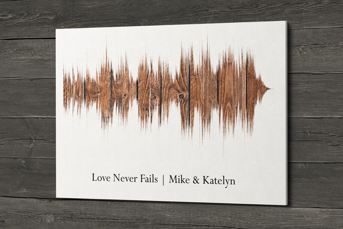 Wood Sound Wave , Custom Sound Wave Art Print, Wood Anniversary for Him ...