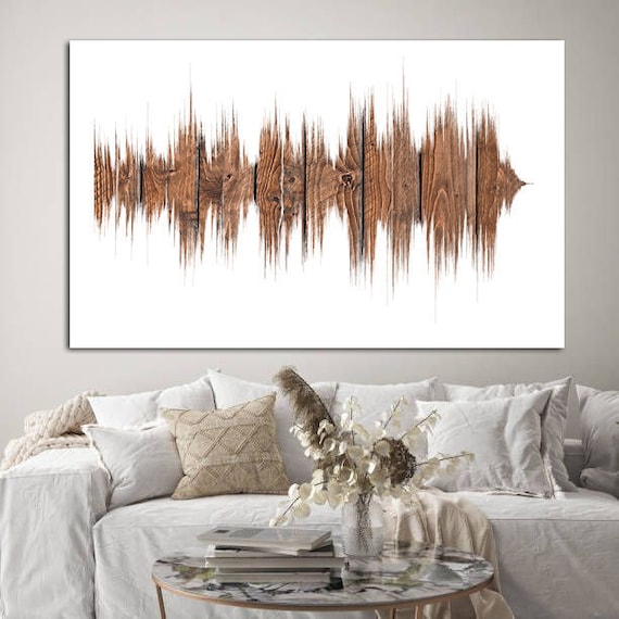 Wood sound wave Custom Sound Wave Art Print Wood | Etsy