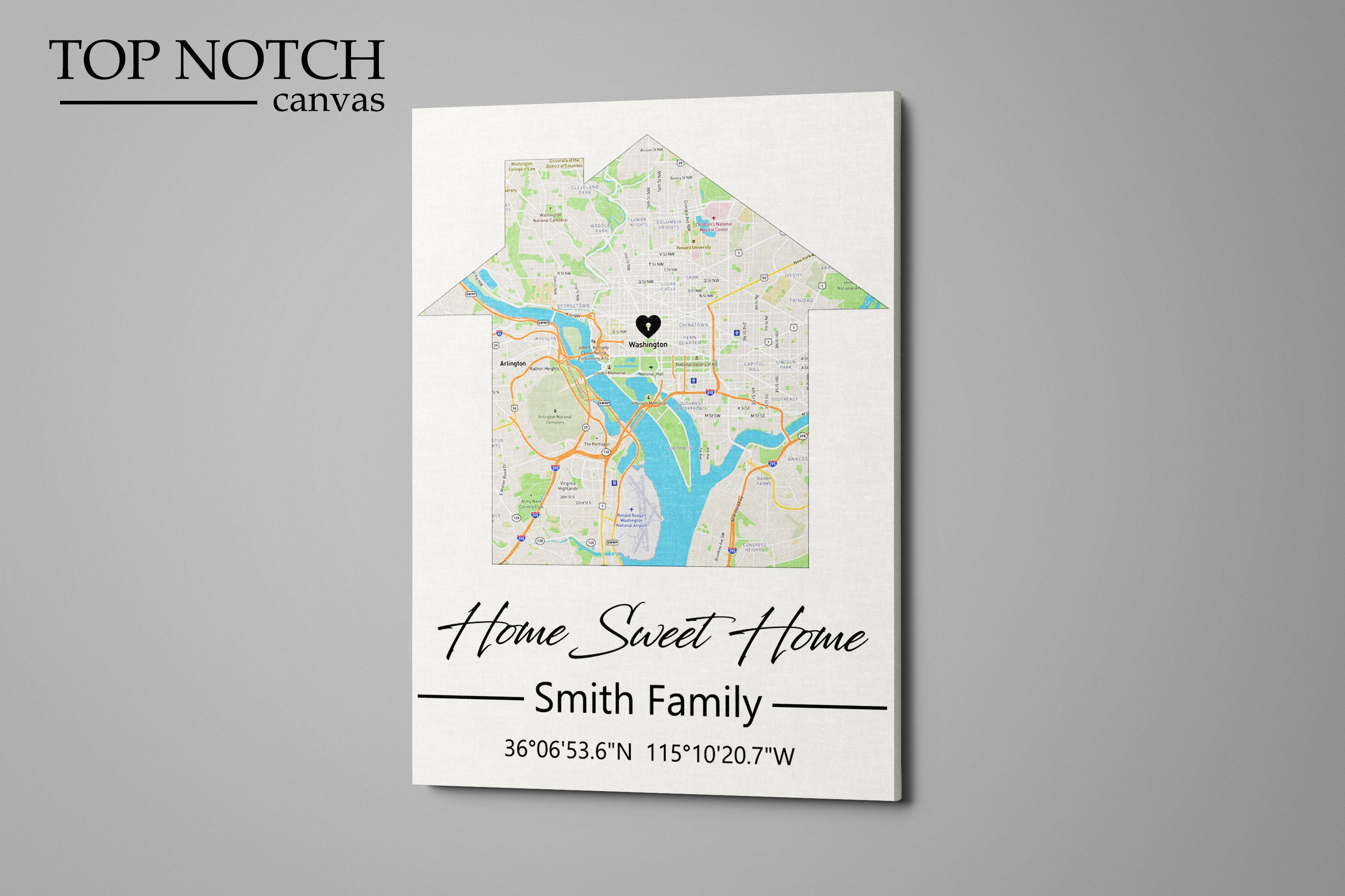 Home Sweet Home Map , Map for Home , Your Home Location , Custom Map ...