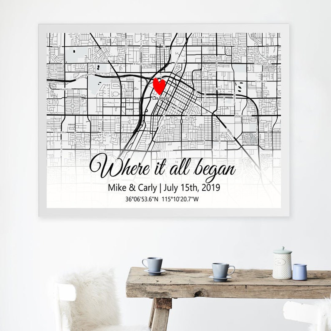 Where It All Began Map , Custom Map , First Time We Met , Address Map ...