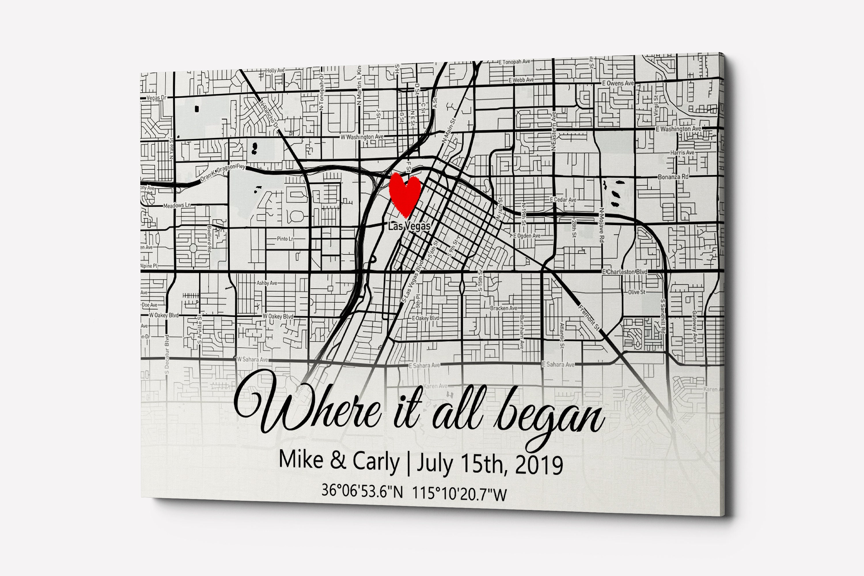 Where It All Began Map , Custom Map , First Time We Met , Address Map ...