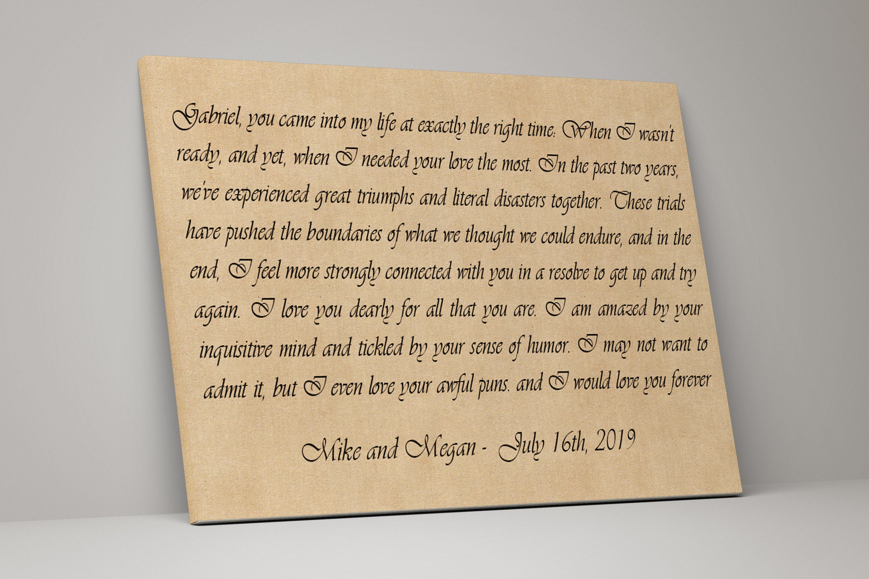 Large Wall Canvas, Any Text Canvas, Wedding Gift, Christmas Gift ...