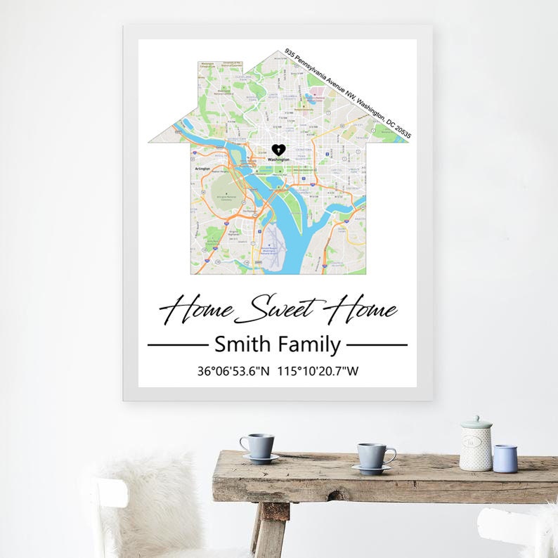 Home Sweet Home Map , Map for Home , Your Home Location , Custom Map ...