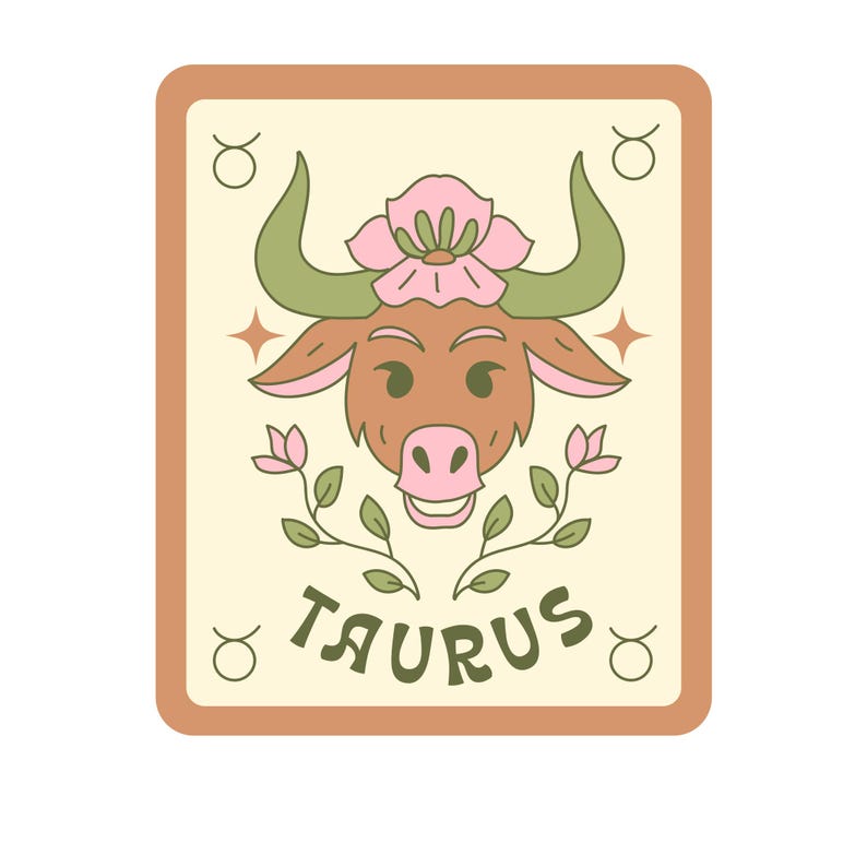Taurus Zodiac Sign Waterproof Sticker Decal - Etsy