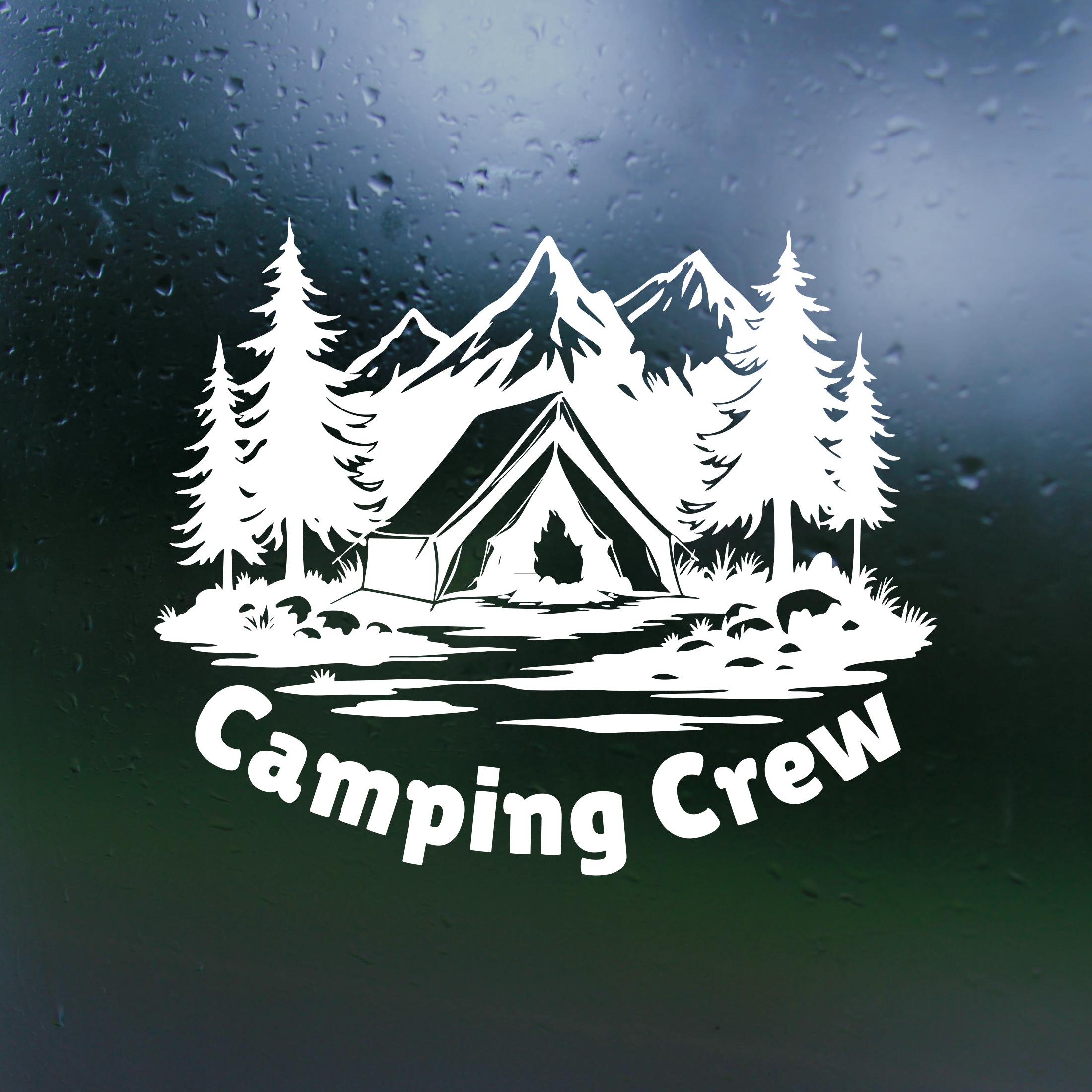 Camping Crew Decal With Nature Landscape - Die Cut Waterproof Vinyl ...