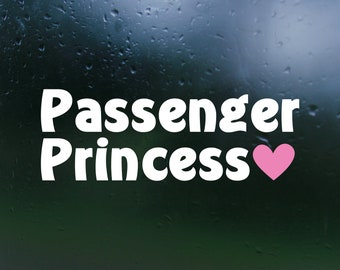 Passenger Princess Sticker Car Vinyl Mirror Sticker Decal Lettering ...