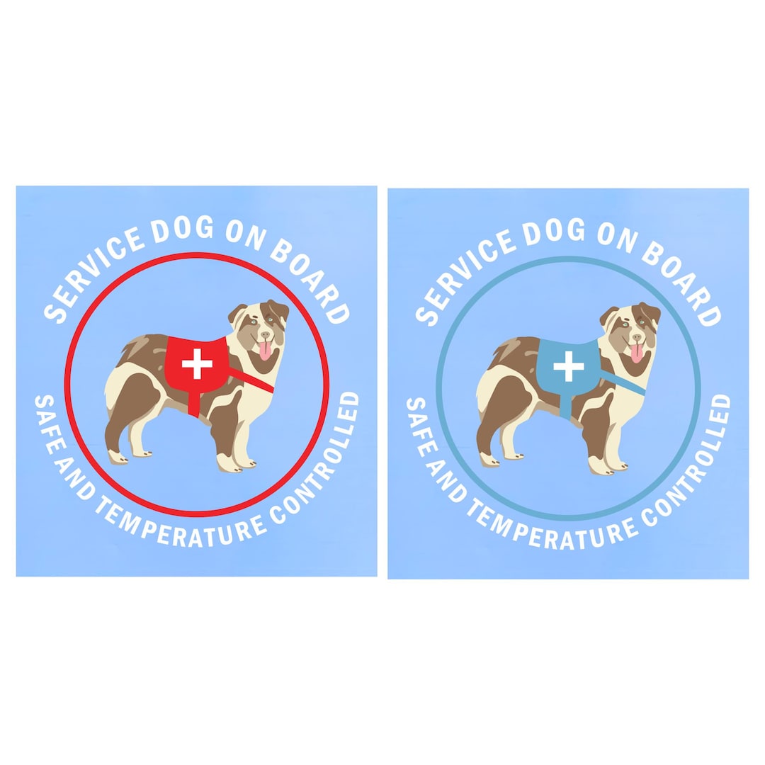 Die Cut & Sticker Combo Decal Australian Shepard Service Dog Decal - Etsy