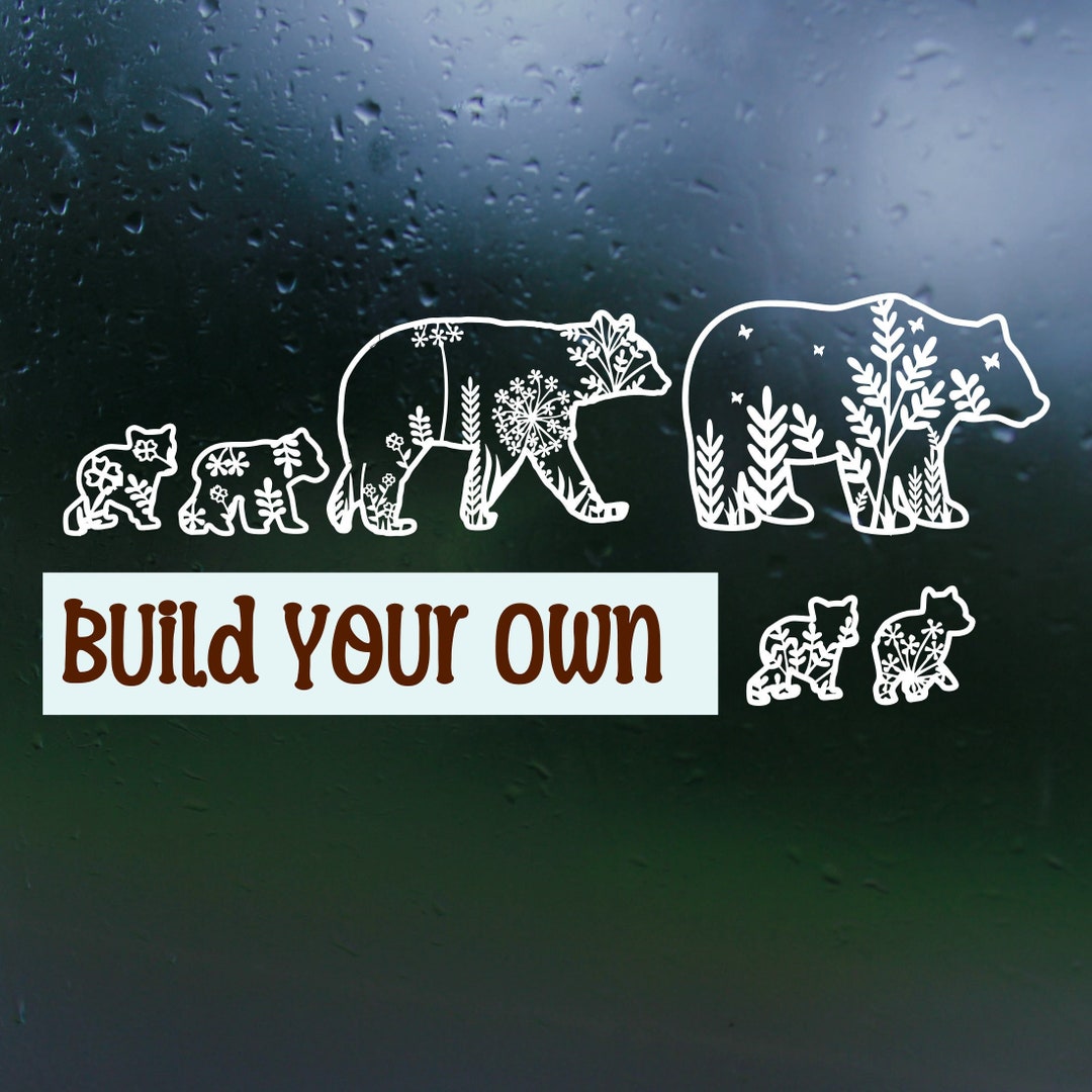 Custom Boho Bear Family Vinyl Decal Car Decal, Rear Window Decal ...