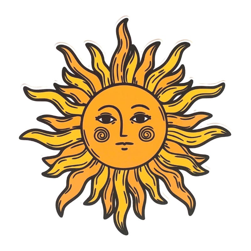 Sun Stickers - Etsy