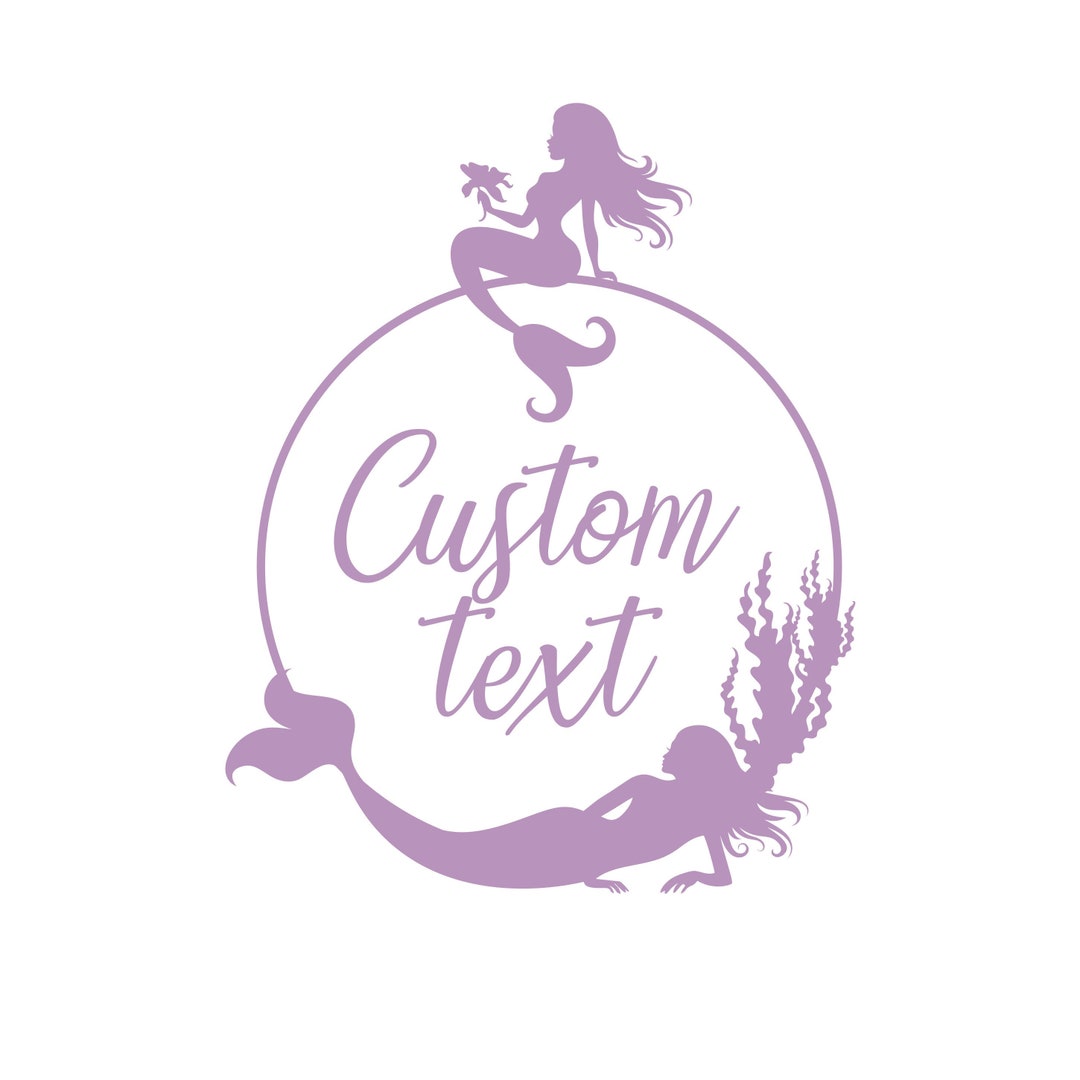 Die Cut Vinyl Decal Custom Mermaid Wreath Decal - Mug Decal, Cup Decal ...