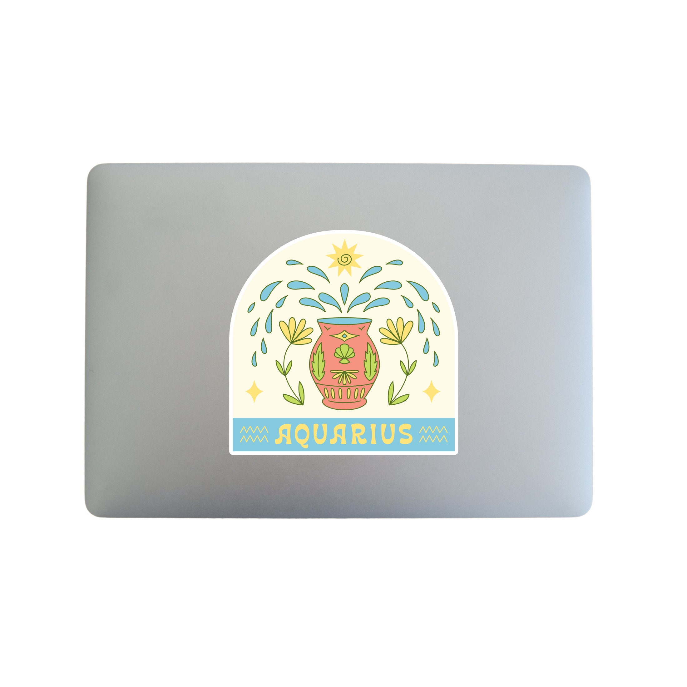 Aquarius Zodiac Sign Vinyl Sticker Decal for Cars, Trucks, Laptops ...