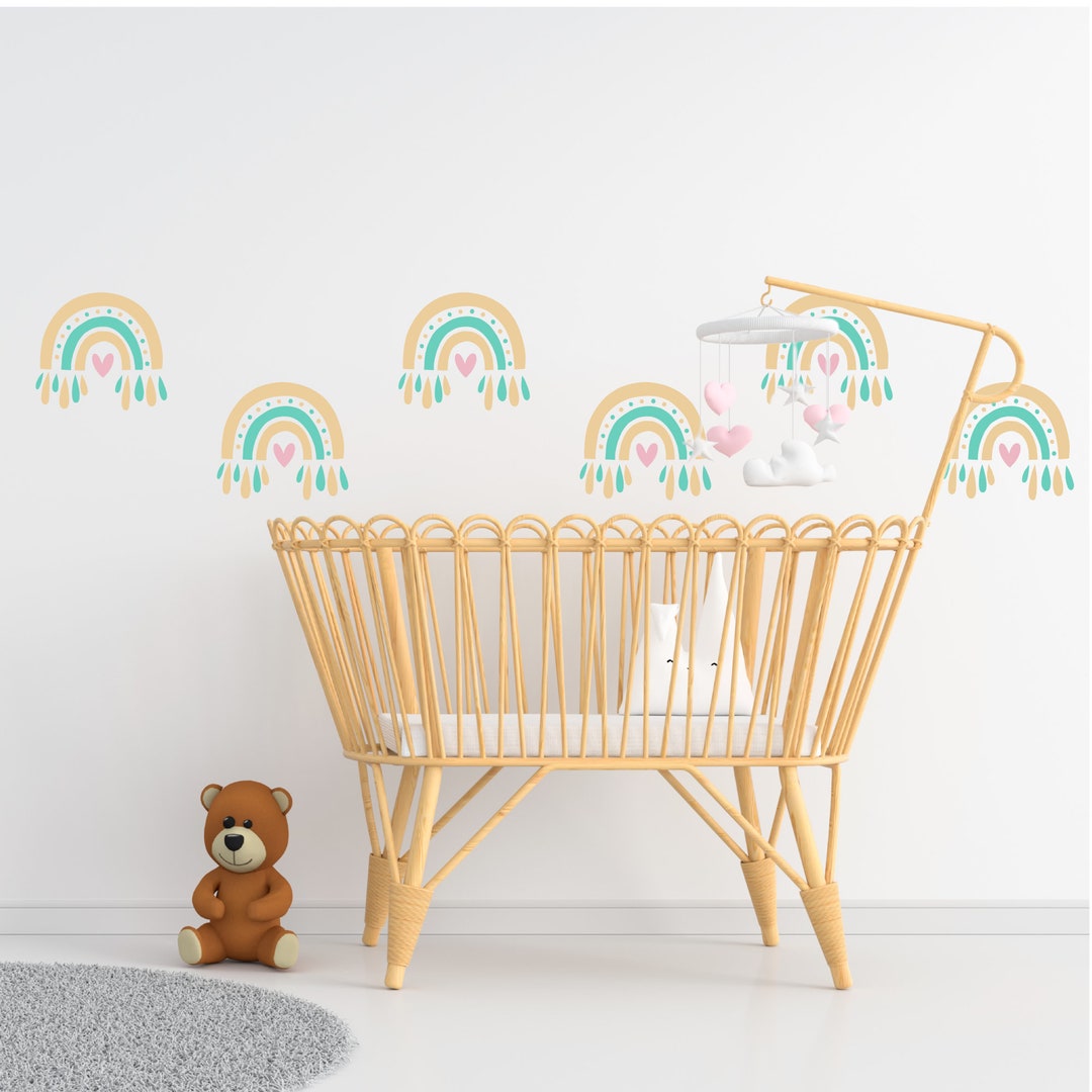 Customizable Boho Rainbow Wall Decal Set - Etsy