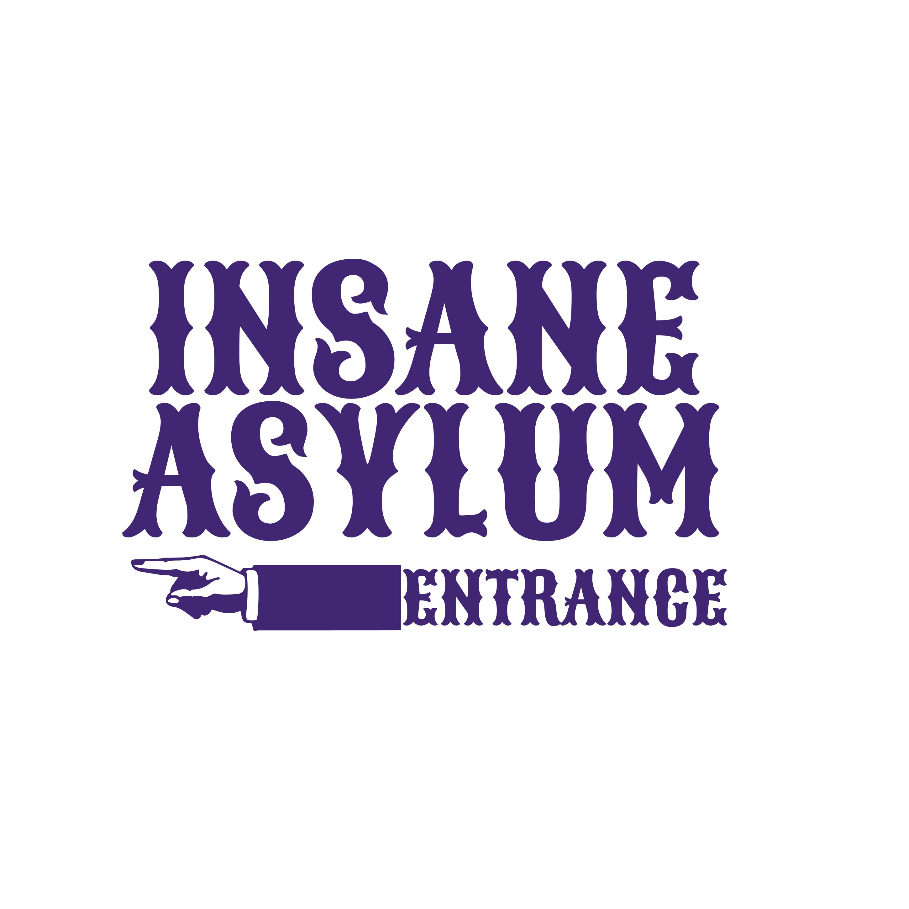 Insane Asylum Entrance Decal for Doors Crafts DIY Sign | Etsy