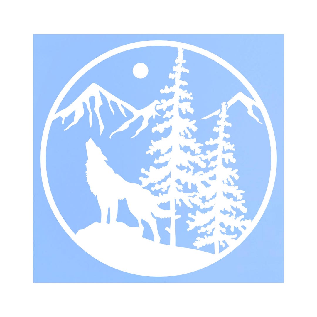 Die Cut Vinyl Wolf Howling Decal - Truck Decal, Car Decal, Camper Decal ...