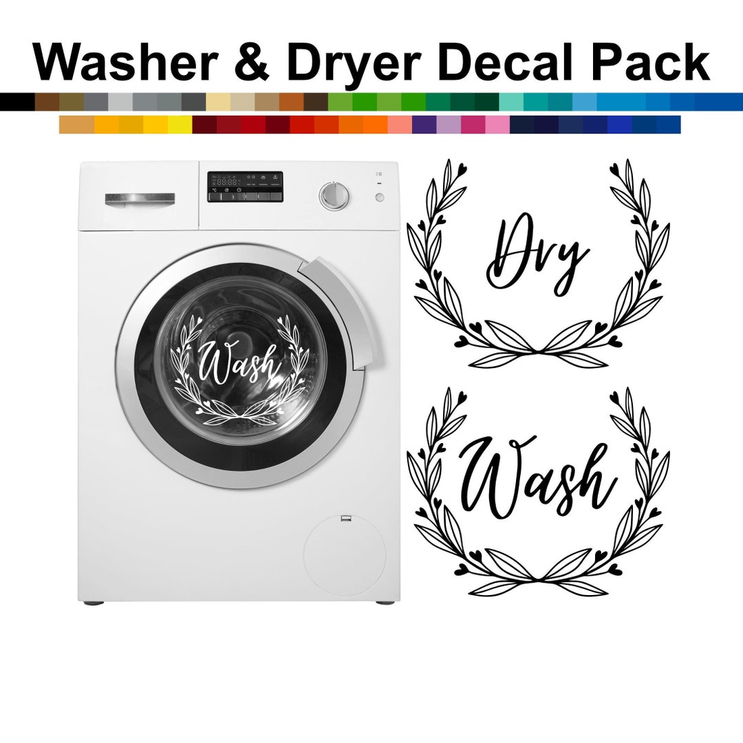 Die Cut Vinyl wash & dry Decal Set Laundry Room Decor - Etsy