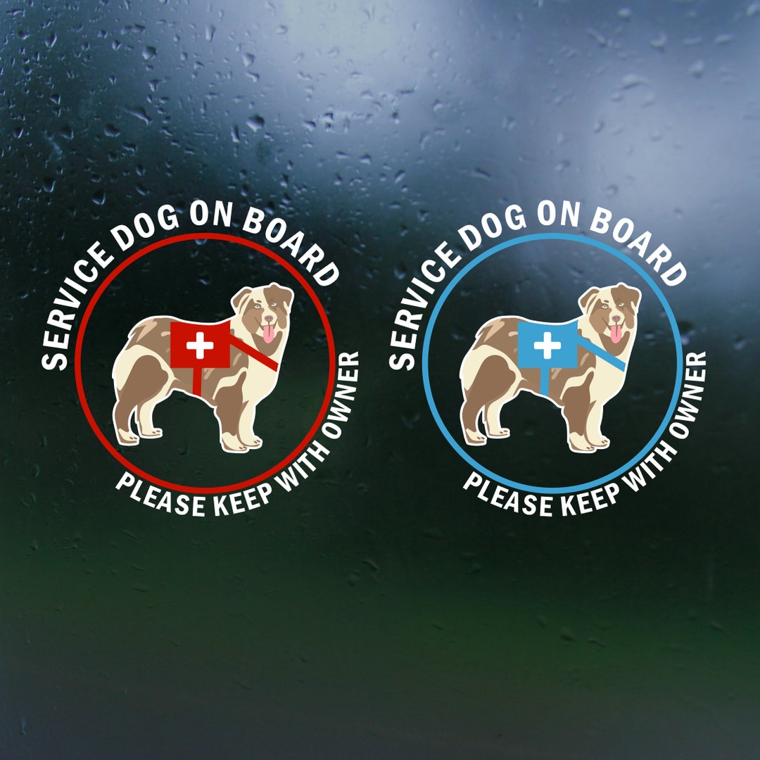 Dye Cut & Sticker Combo Decal Australian Shepard Service Dog Decal - Etsy