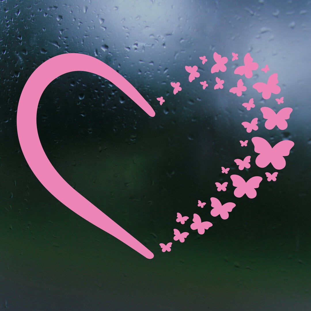 Butterfly Heart Decal Sticker for Car, Truck, Windshield, Laptop & More ...