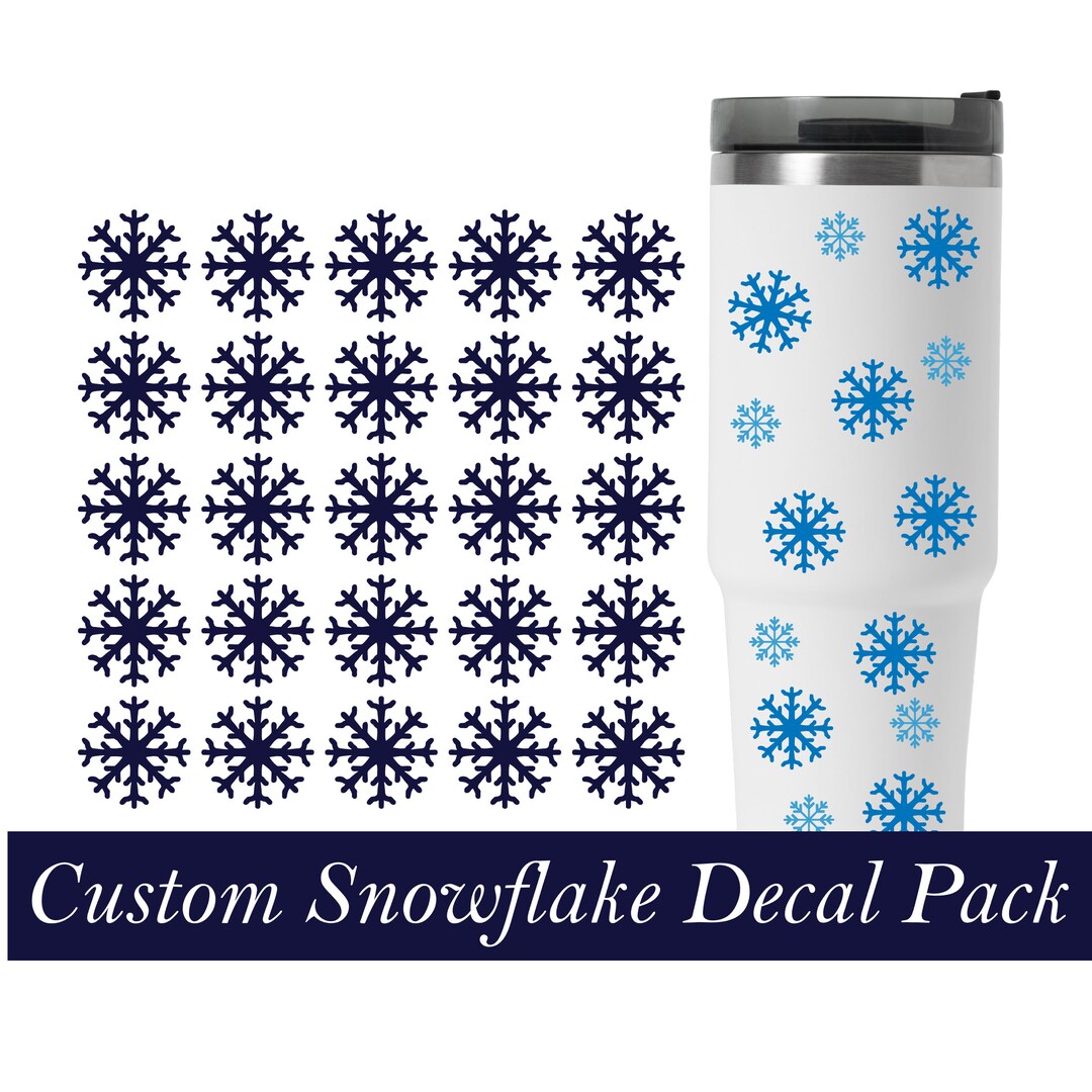 25 Custom Snowflake Vinyl Decals: Waterproof Car, Mug, Laptop Stickers ...