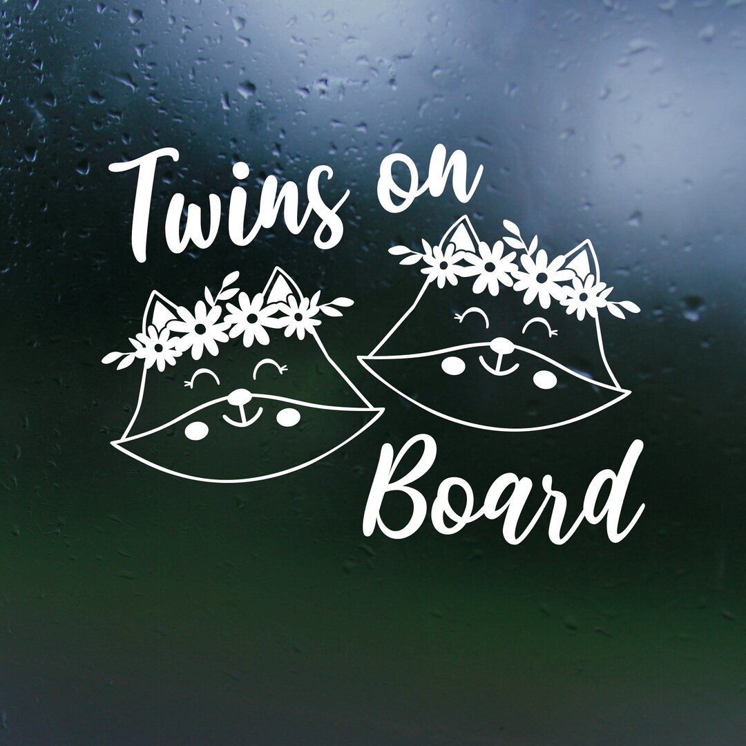 Twins on Board Vinyl Decal Car Decal, Rear Window Decal, Bumper Sticker ...