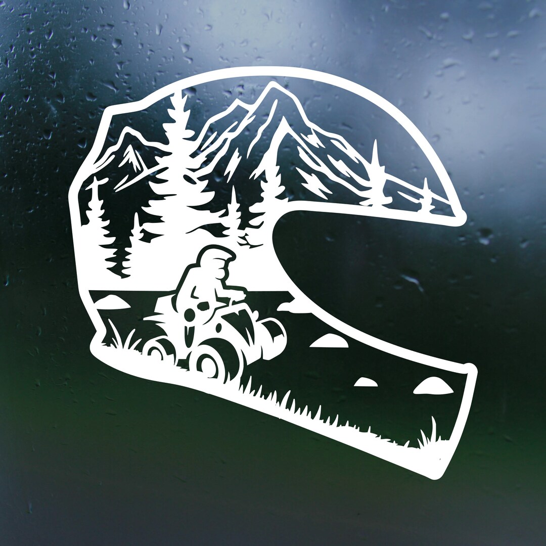 Dye Cut Vinyl ATV Helmet Outdoor Scene Decal Car Decal, Truck Decal ...