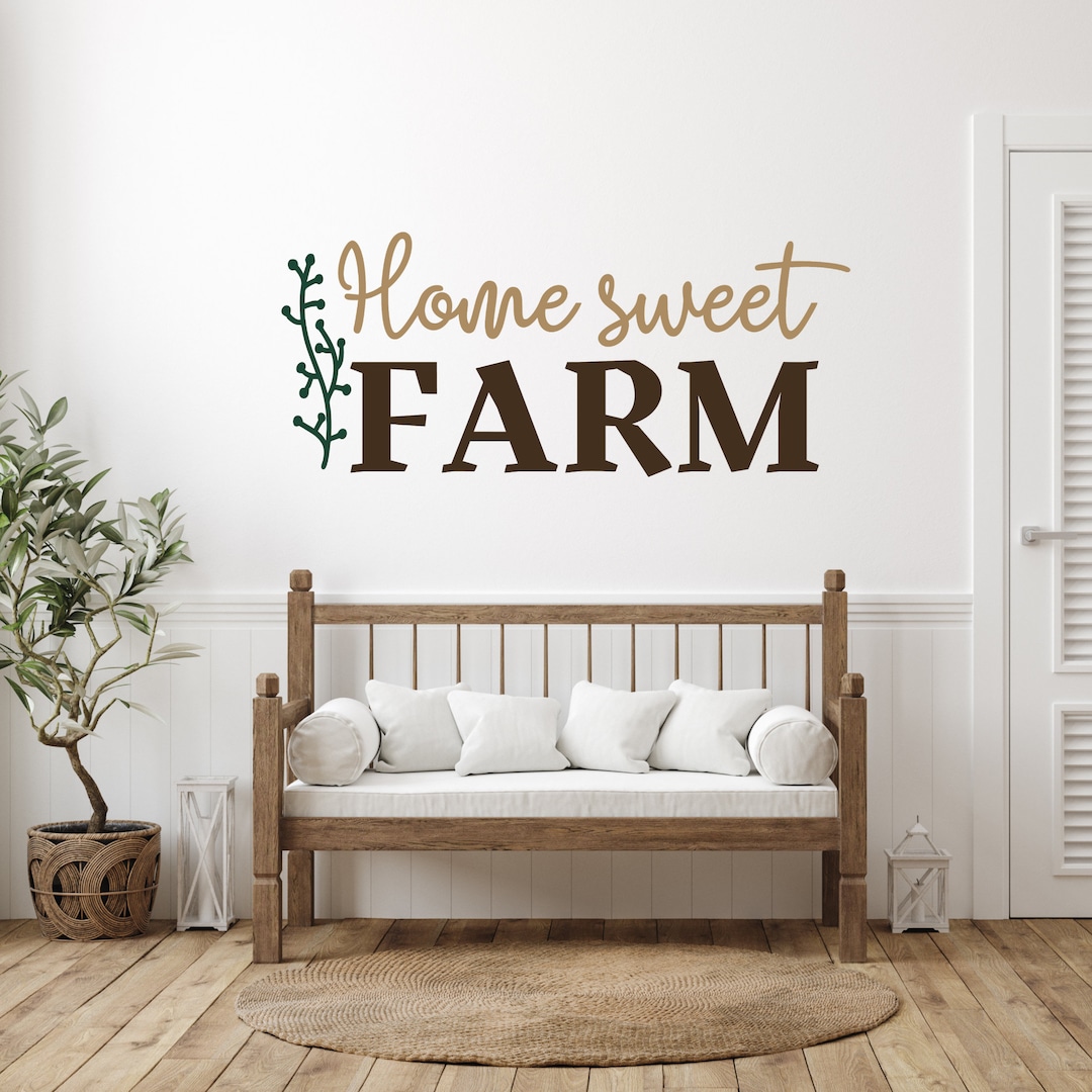 Home Sweet Farm Vinyl Wall Decal - Removable Die Cut - Etsy