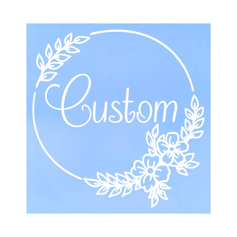 Floral Wreath Decal - Etsy