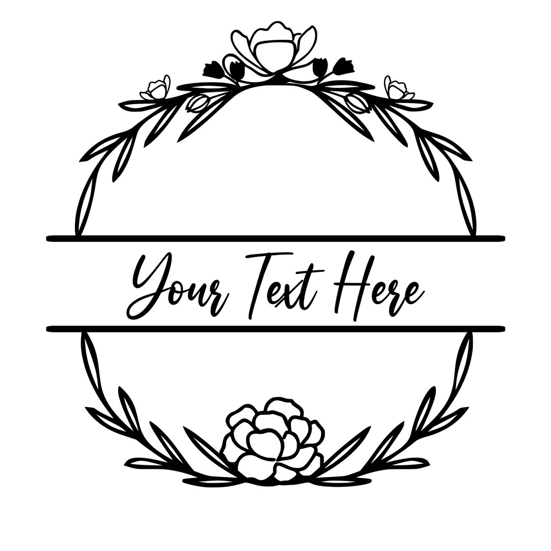Die Cut Vinyl Decal Custom Floral Wreath Decal for Doors, Windows, DIY ...