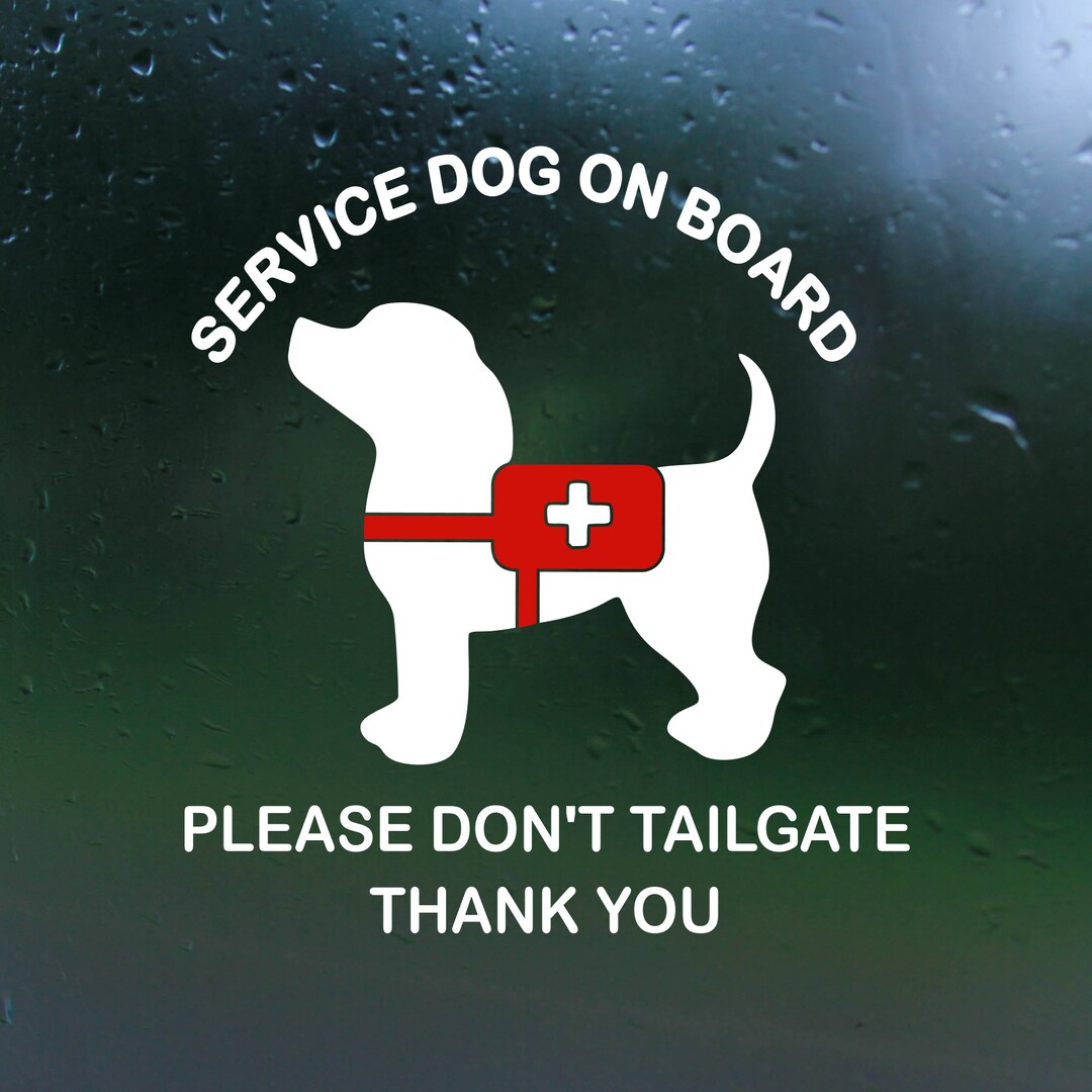 Service Dog on Board Vinyl Decal Truck Decal, Car Decal, Rear Window ...